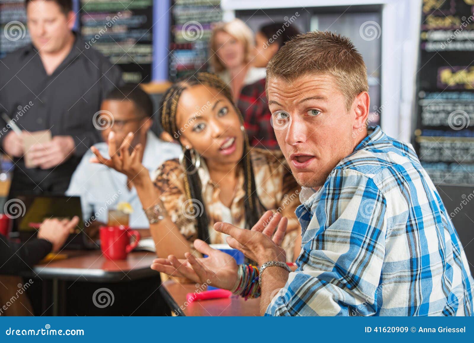 Bickering Young Couple stock image. Image of angry, latina - 41620909