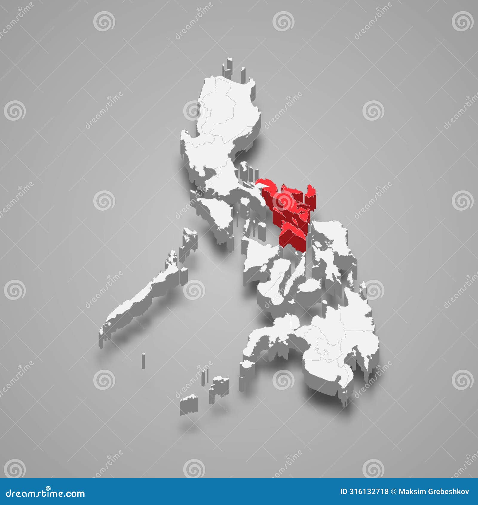 Bicol Region Location within Philippines 3d Map Stock Vector ...