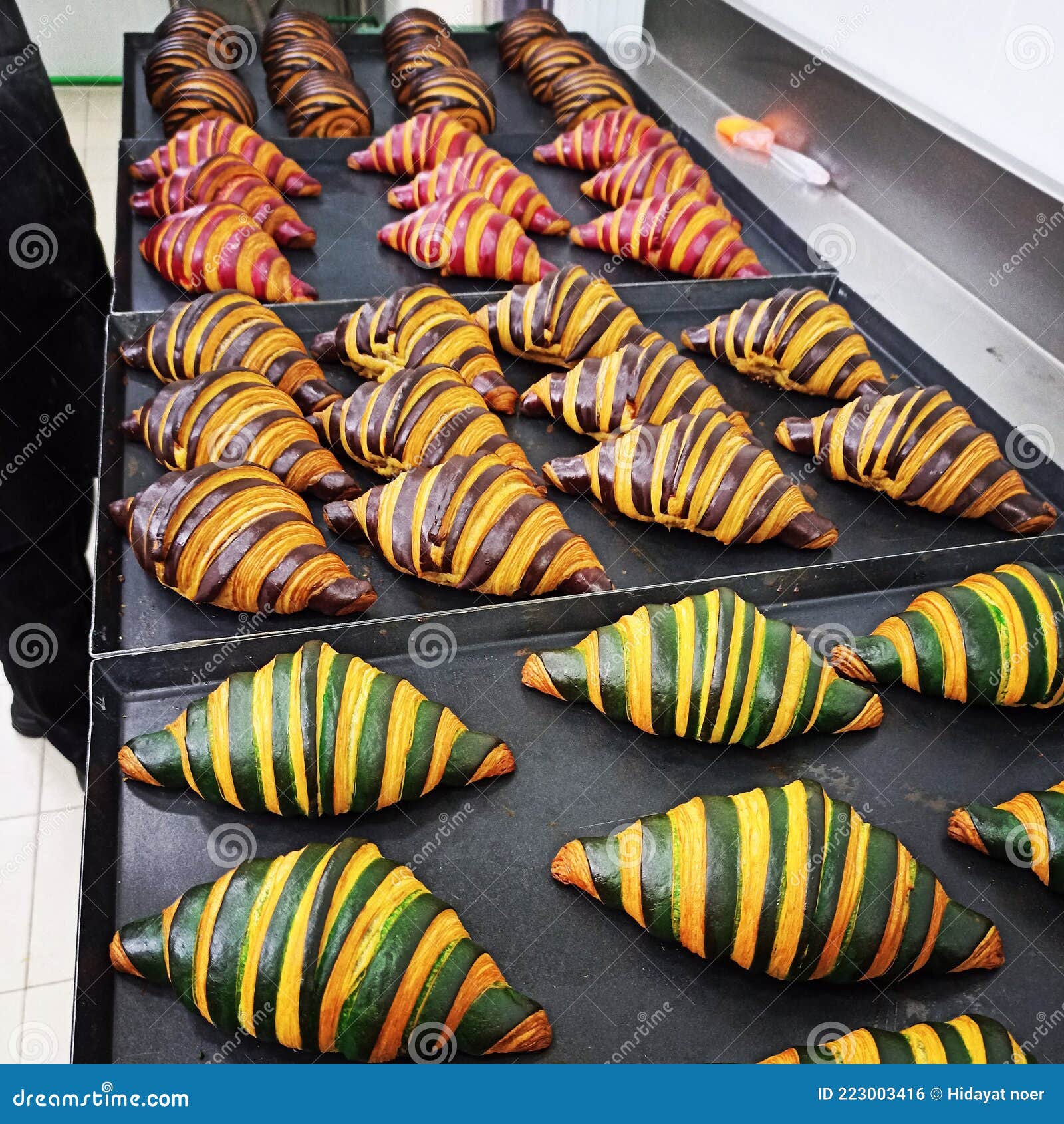 Bicolor Croissant Ready for Cafe and Hotel Stock Photo - Image of ...