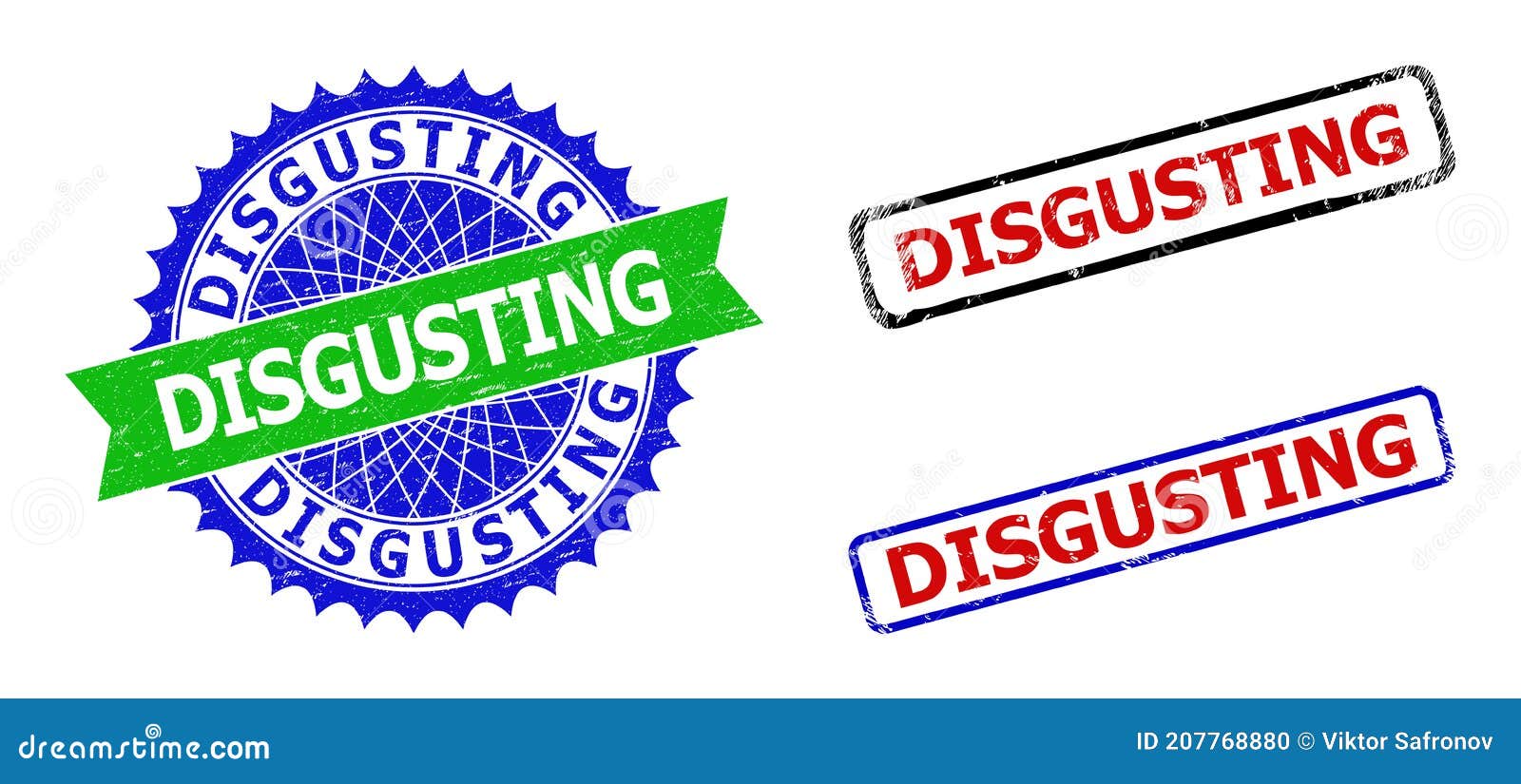 DISGUSTING Rosette and Rectangle Bicolor Seals with Corroded Textures ...