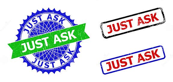 JUST ASK Rosette and Rectangle Bicolor Watermarks with Grunge Styles ...