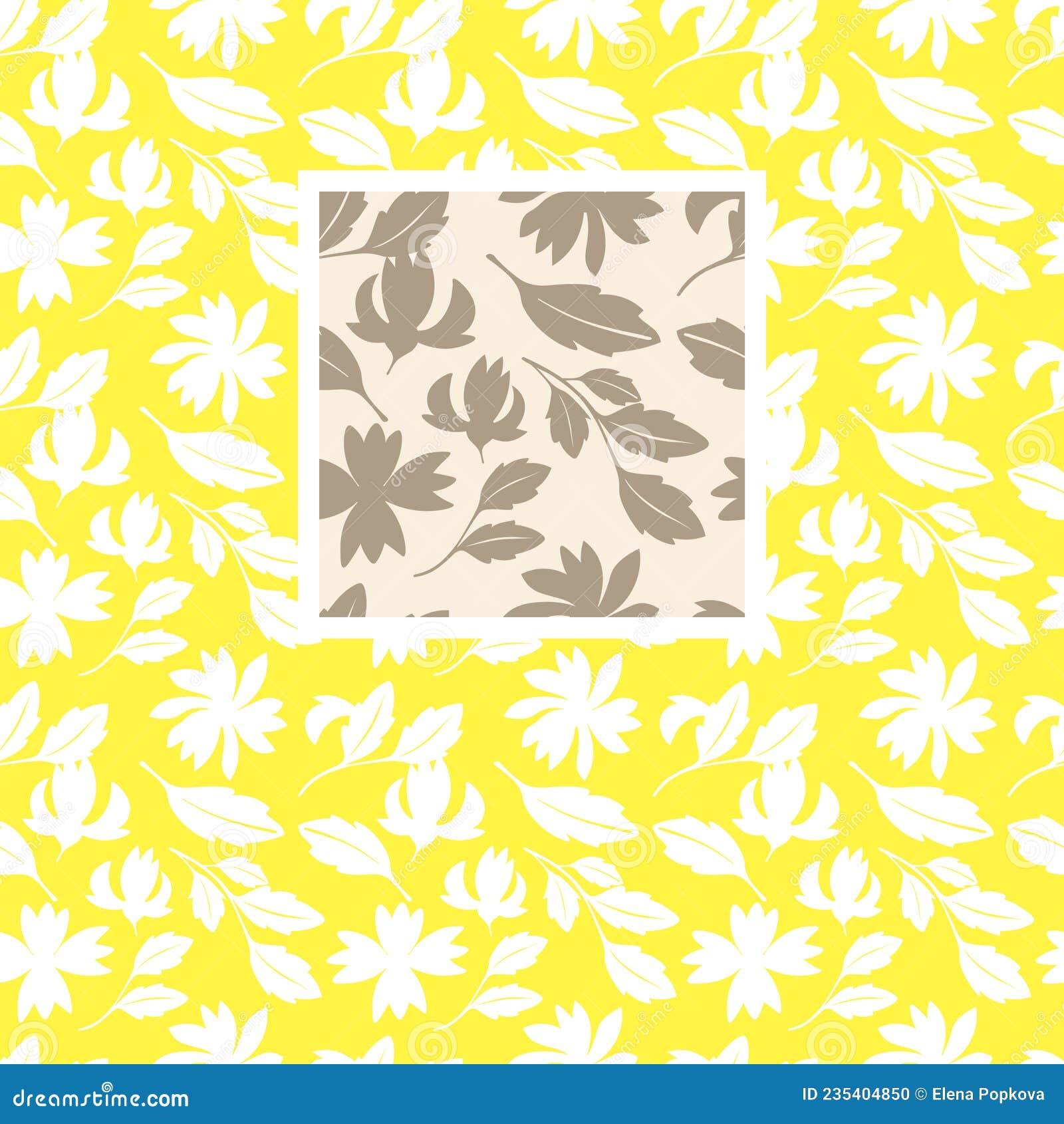 Bicolor Vector Seamless Floral Pattern for Design Background Stock ...