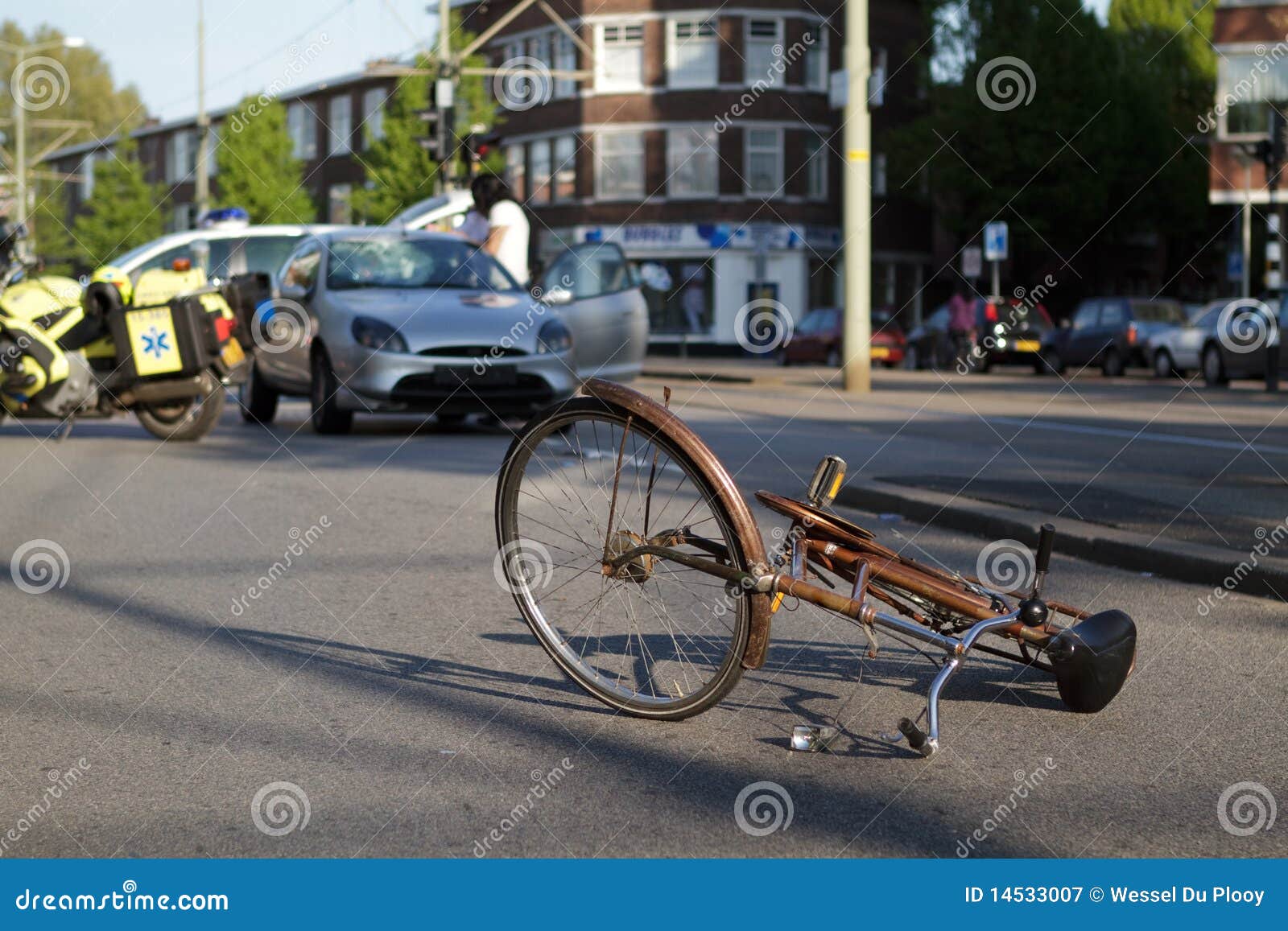 Bicycle accident stock image. Image of crash, fall, help - 14533007