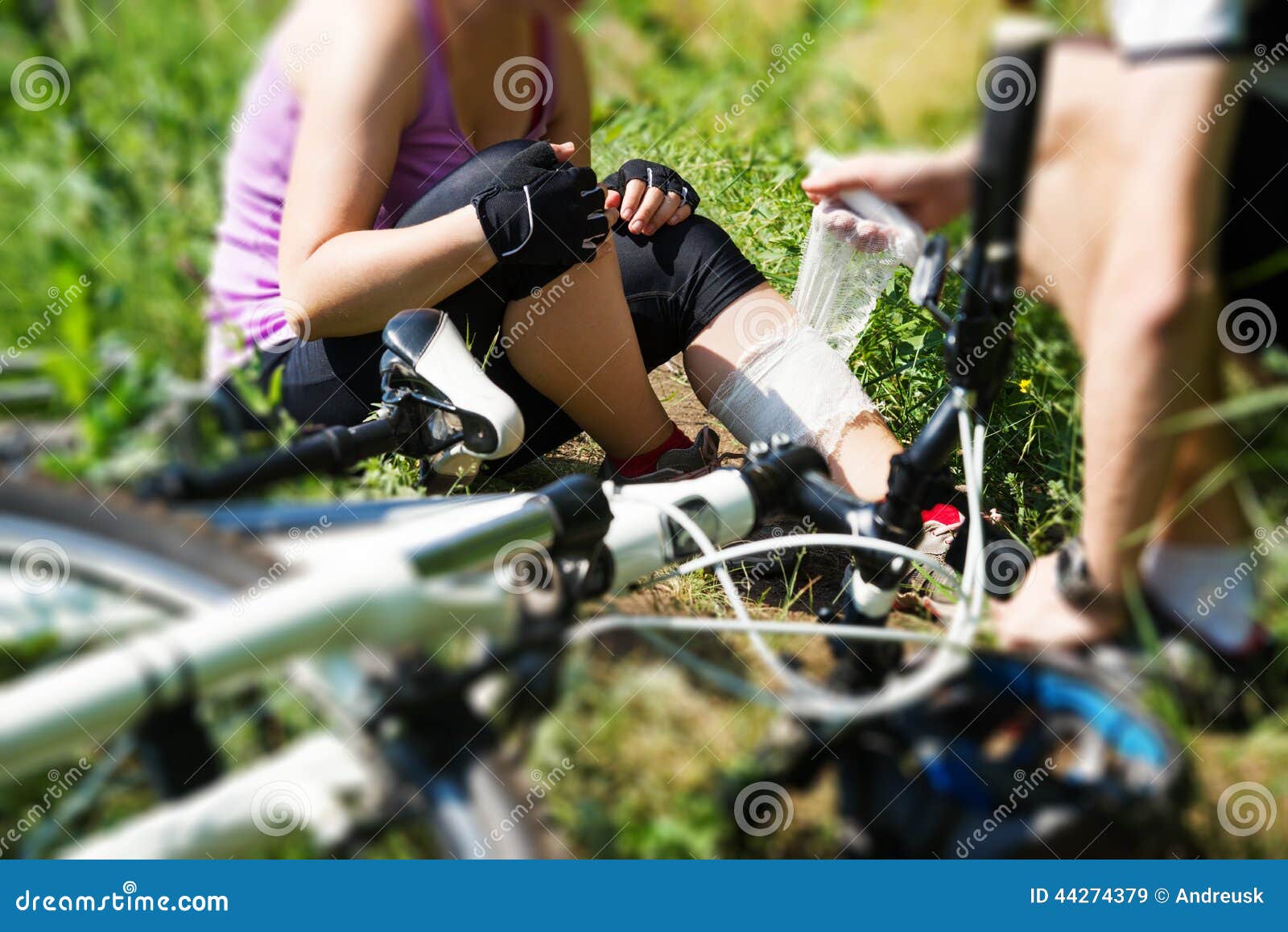 Bicycle accident stock image. Image of bandage, injury - 44274379
