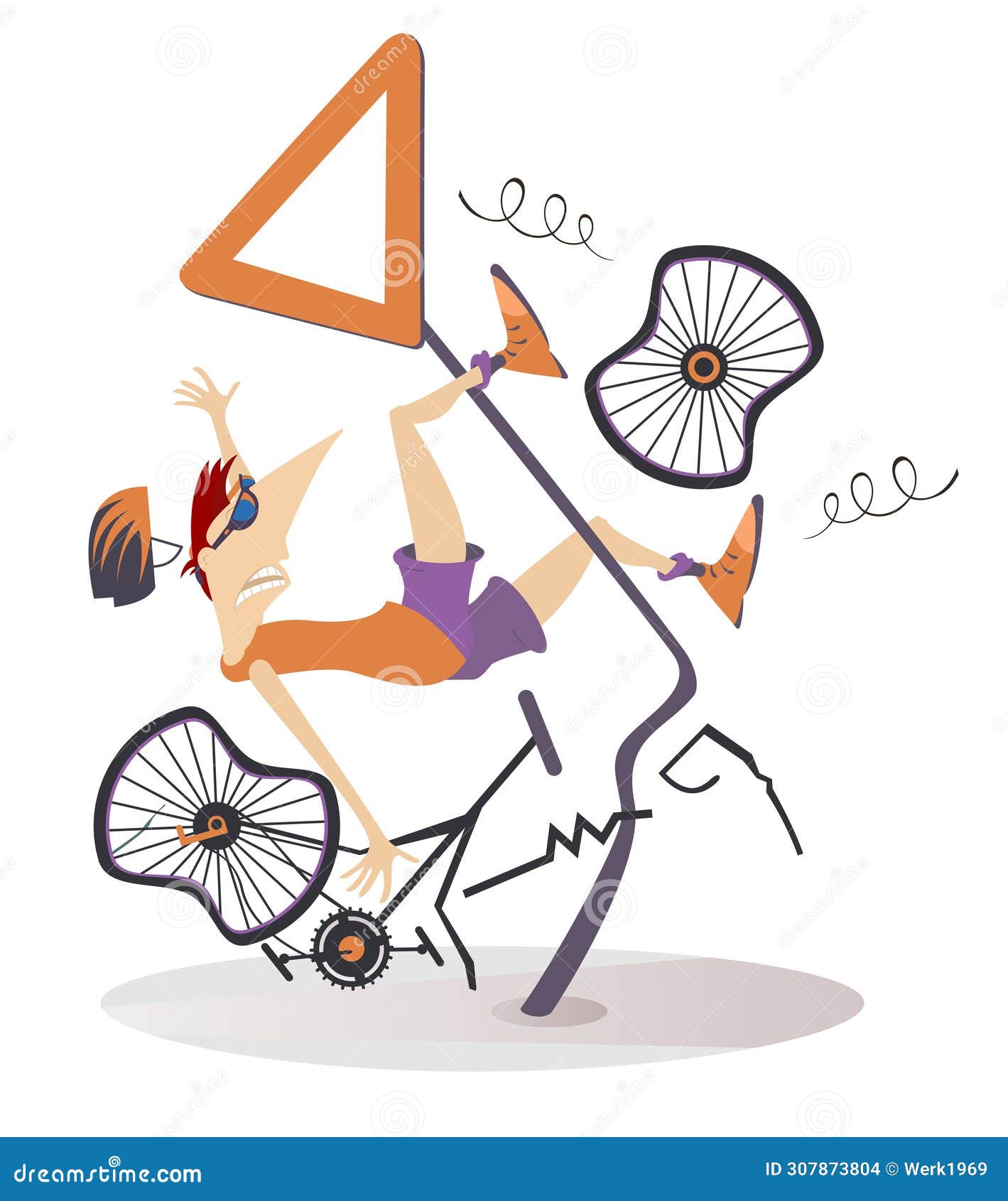 Bicycle Accident. Falling Down Cyclist Stock Illustration ...