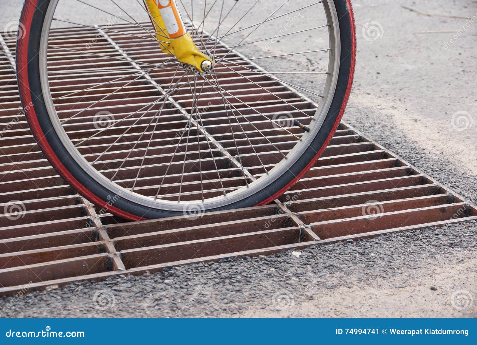 Bicycle accident stock image. Image of water, cyclist - 74994741