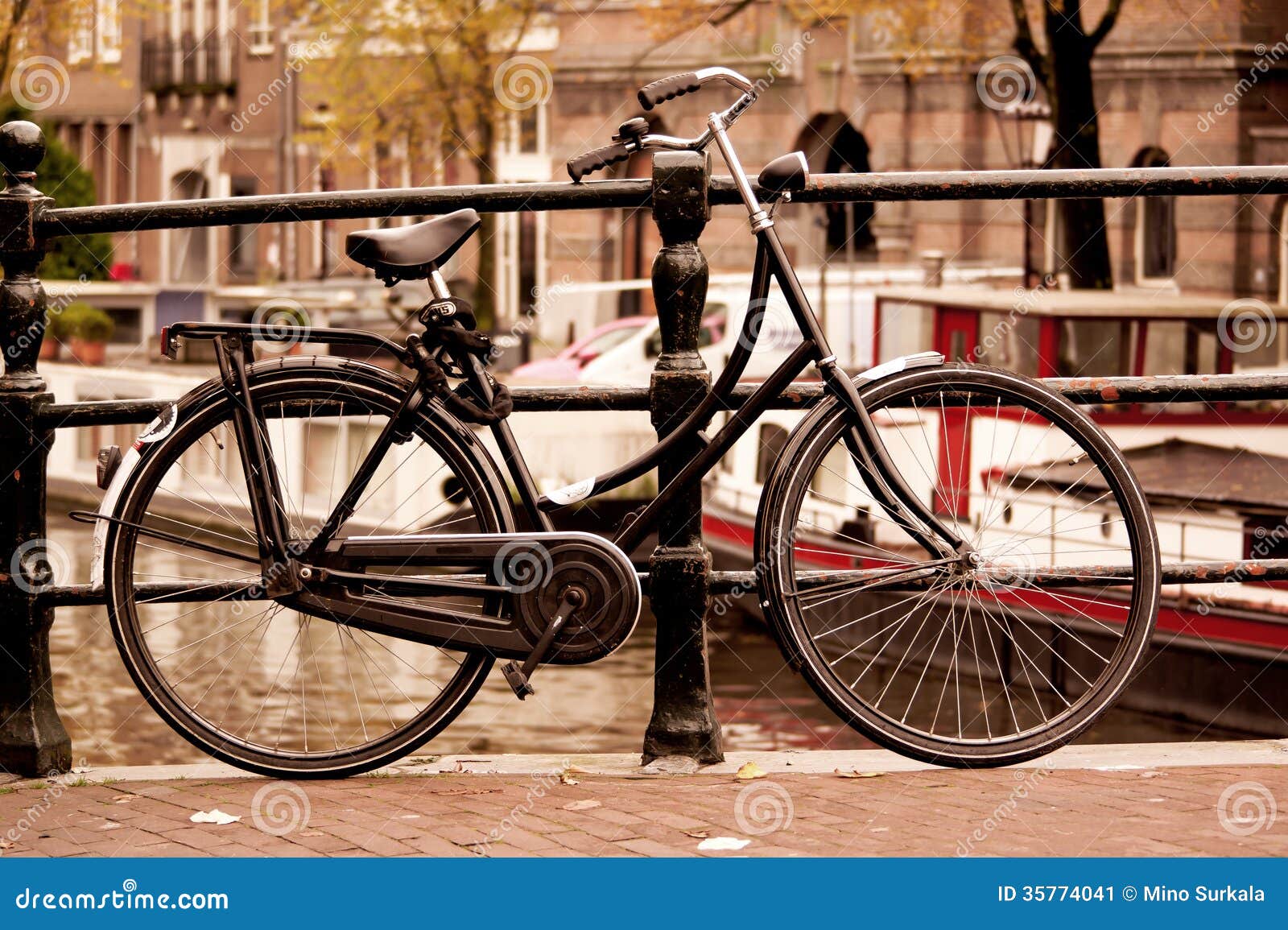 Bicycle in Amsterdam stock image. Image of historical - 35774041
