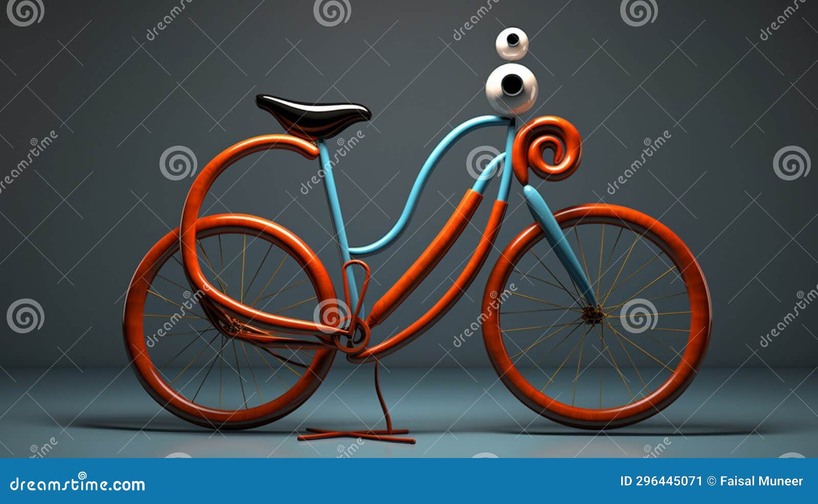 A Bicycle with an Amusing, Zigzag-shaped Frame and Unconventional, Squiggly Handk Stock Image ...