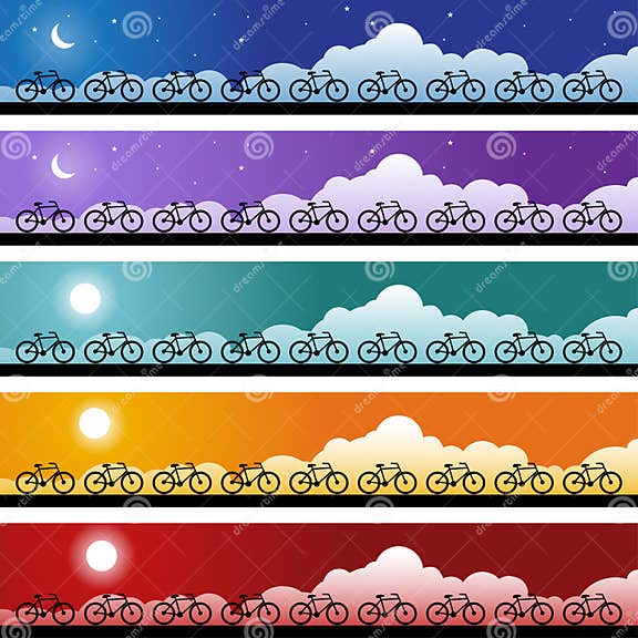Bicycle Banner Set stock vector. Illustration of decoration - 9292674