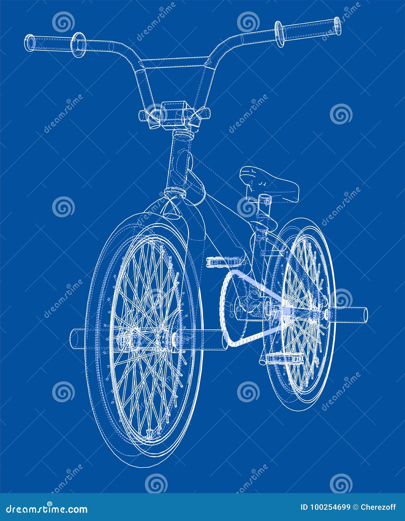Bicycle bmx. Vector stock vector. Illustration of blueprint - 100254699