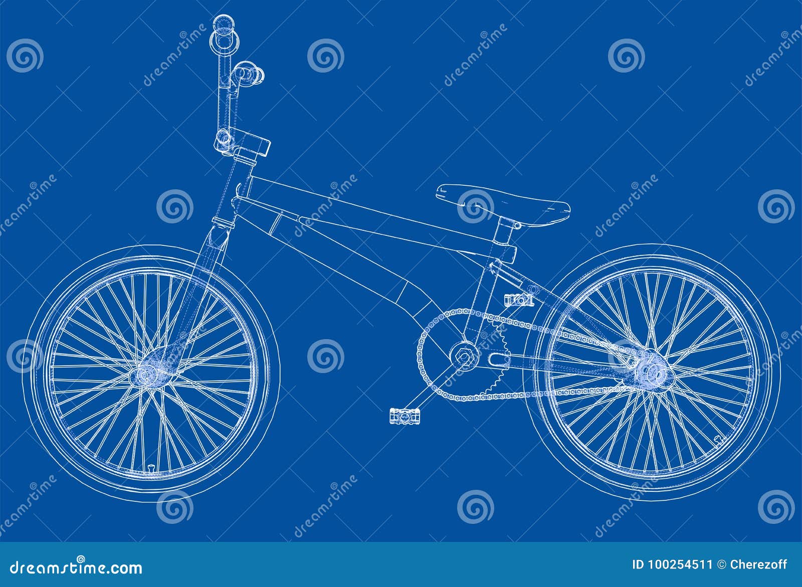 Bicycle bmx. Vector stock vector. Illustration of sketch - 100254511
