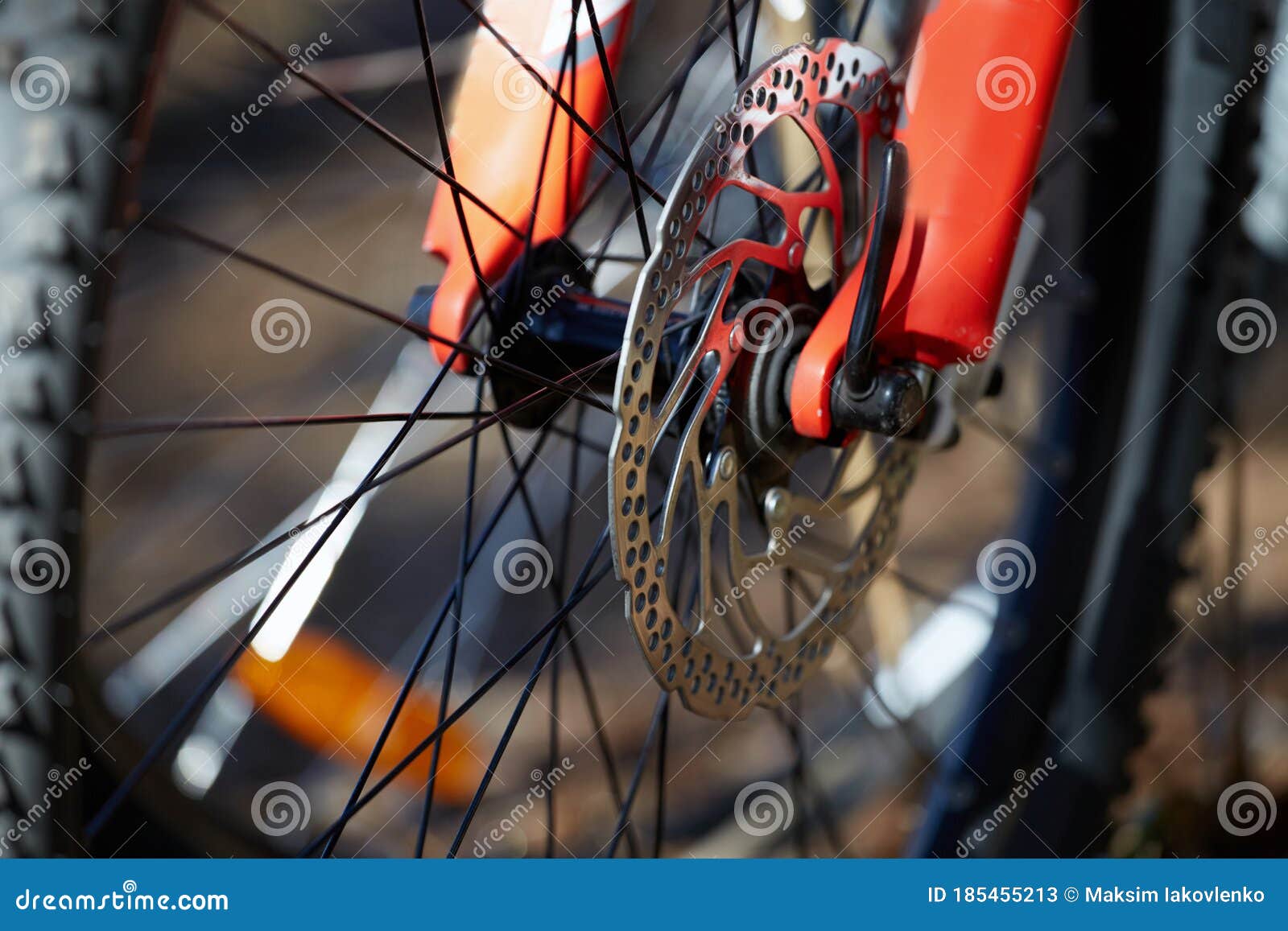 Bicycle Brake Disc Front Wheel Front Shock Absorber. Stock Image ...