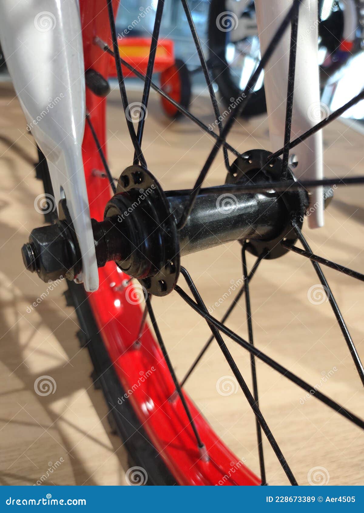 Bicycle Bushing of the Front Wheel with Spokes Stock Image - Image of ...