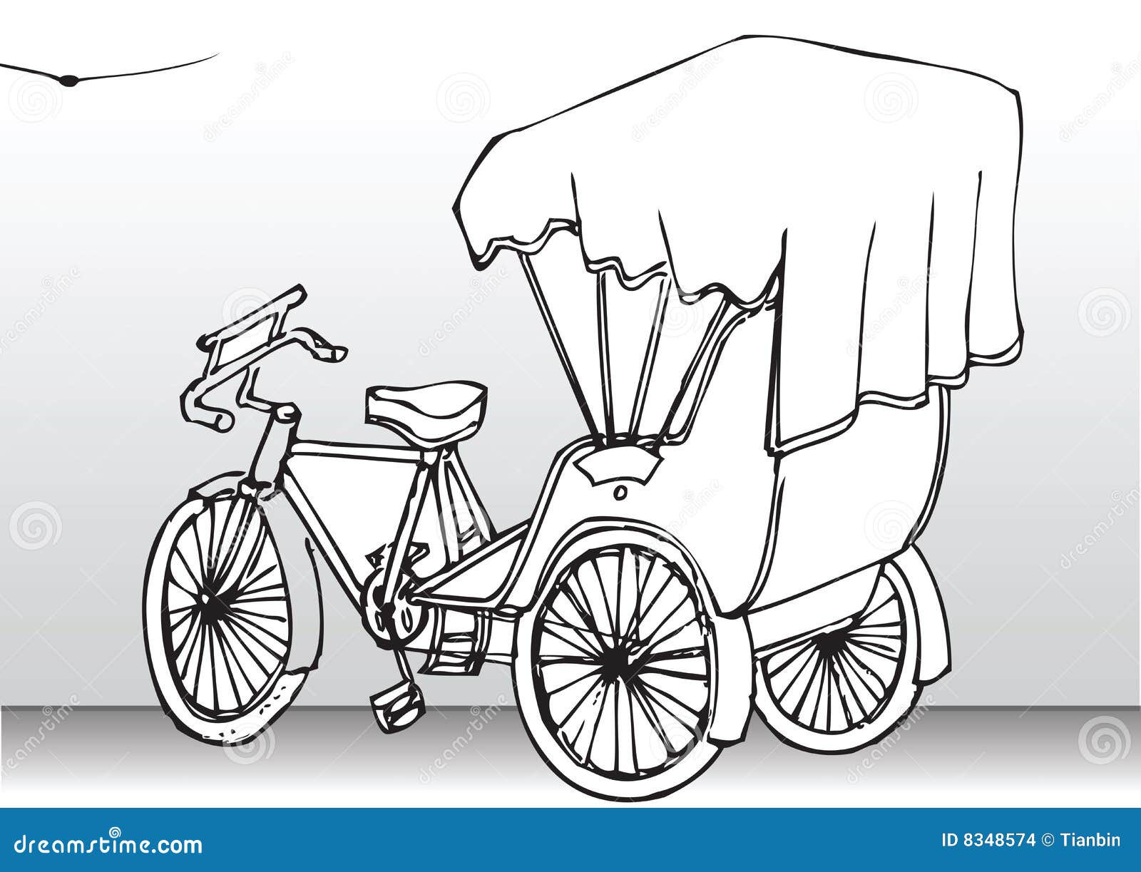 Bicycle and carriage stock vector. Illustration of ride - 8348574