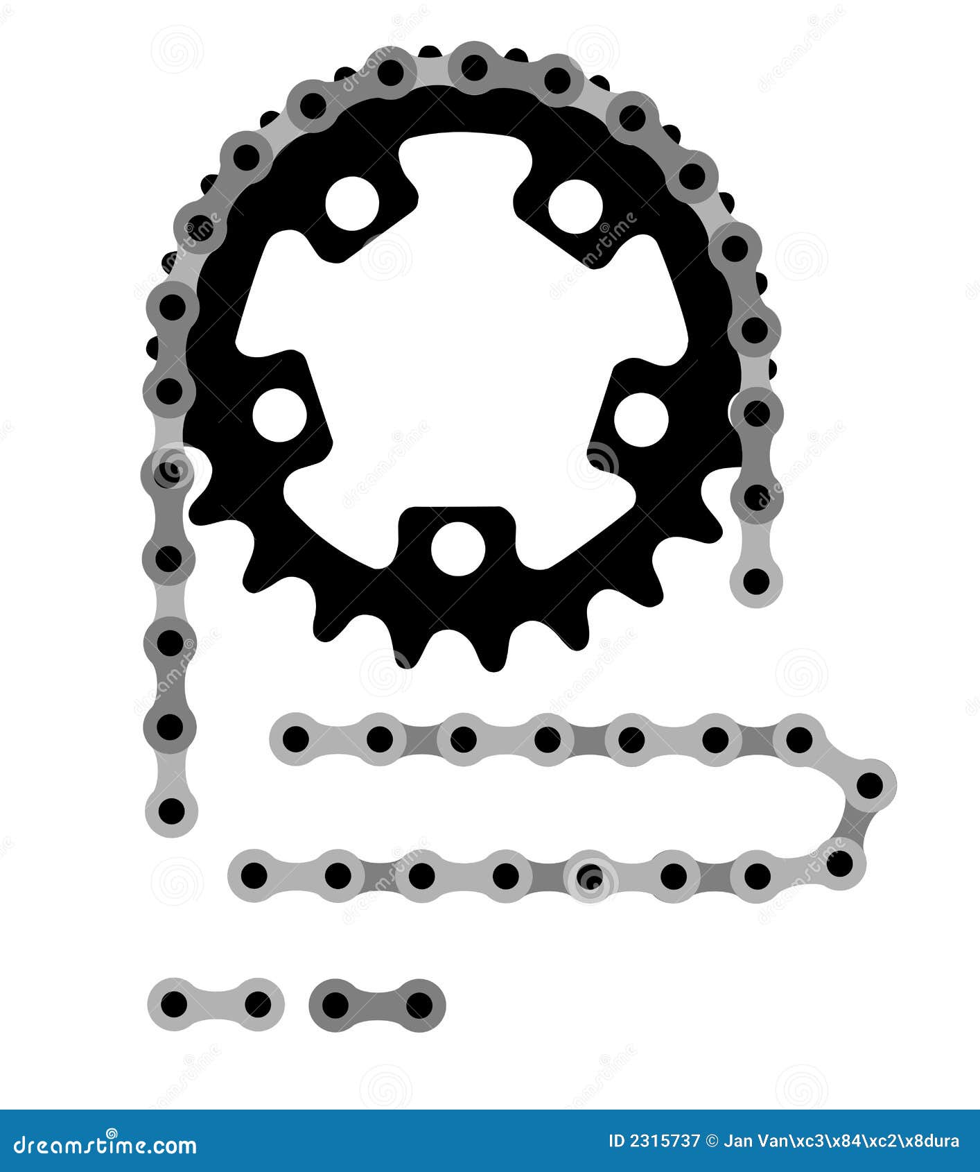 Red Bicycle Chain Around The Circle Isolated Vector Logo On Dark ...