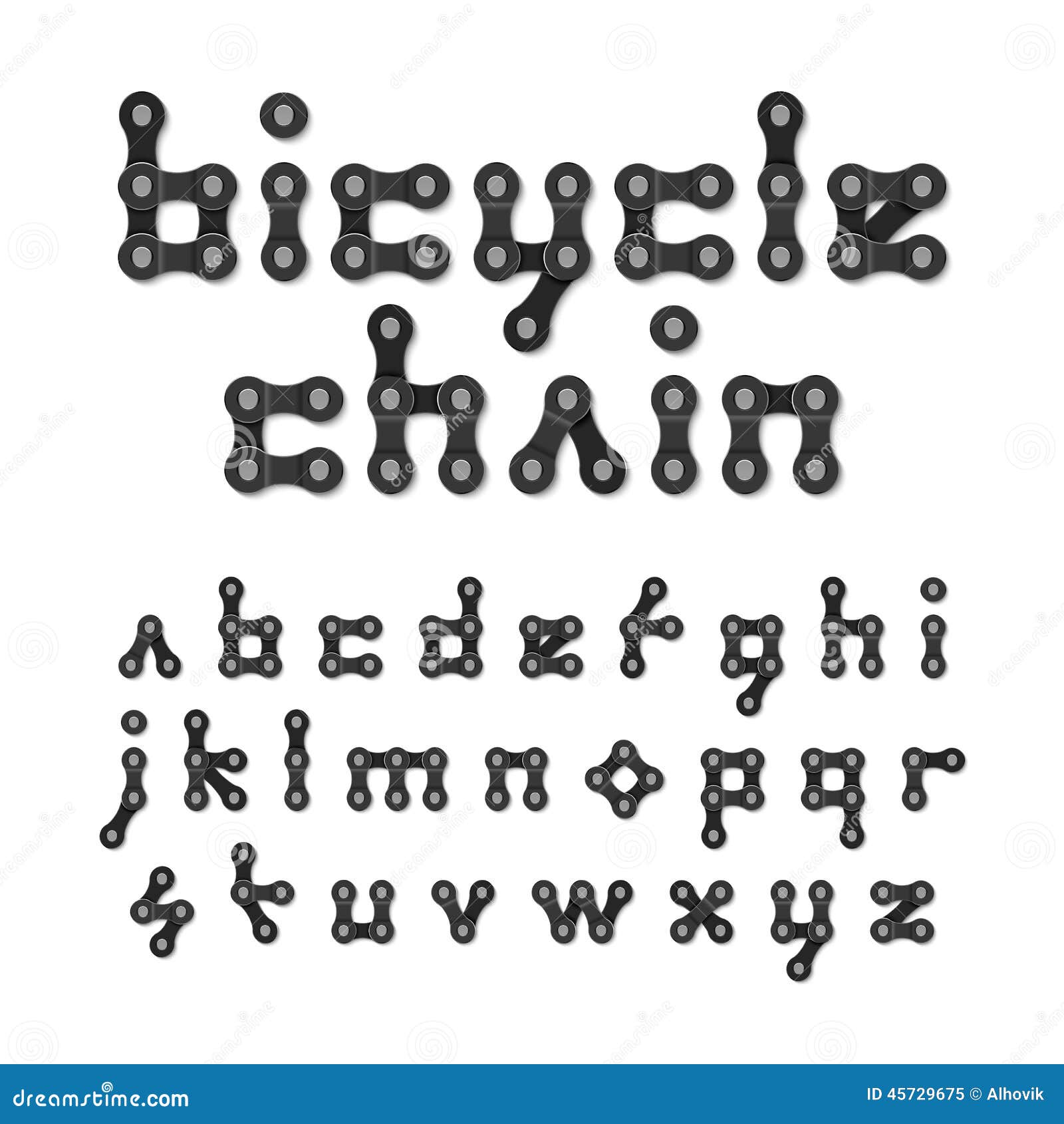 Bicycle chain alphabet stock vector. Illustration of link - 45729675