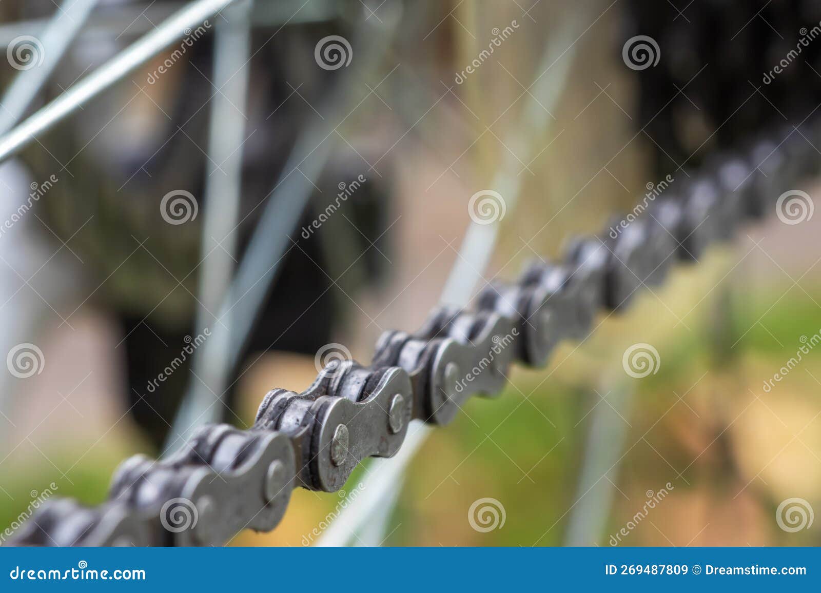 Bicycle Chain Close Up. Chain of Mountain Bike Stock Image - Image of ...