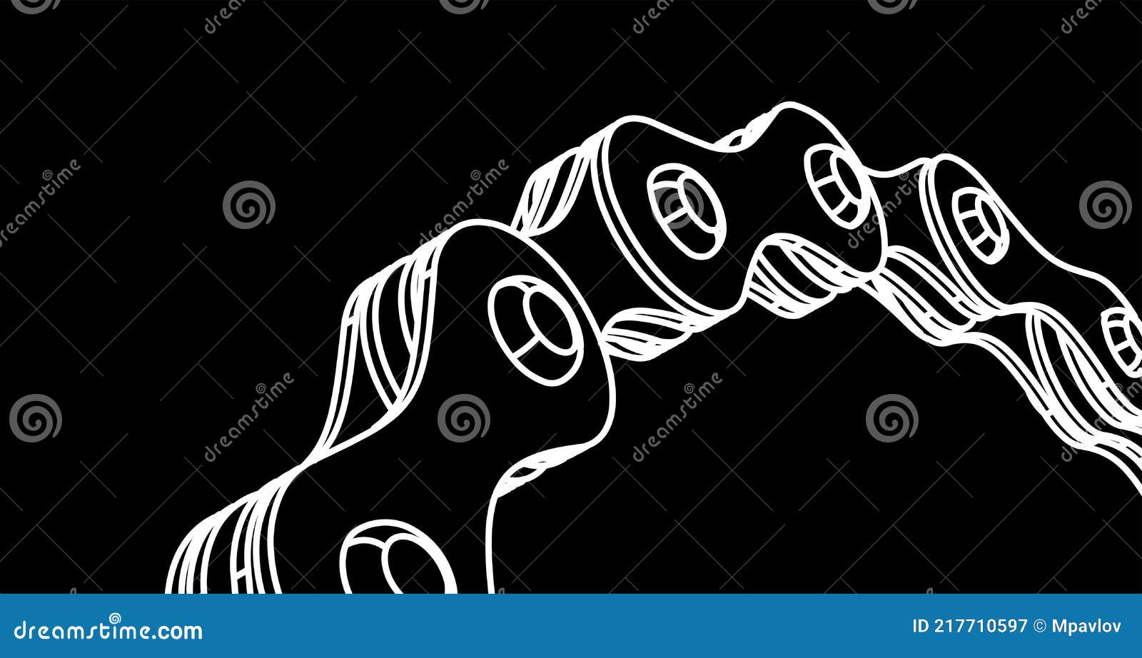 Bicycle Chain. 3D Design Vector Stock Vector - Illustration of graphic ...