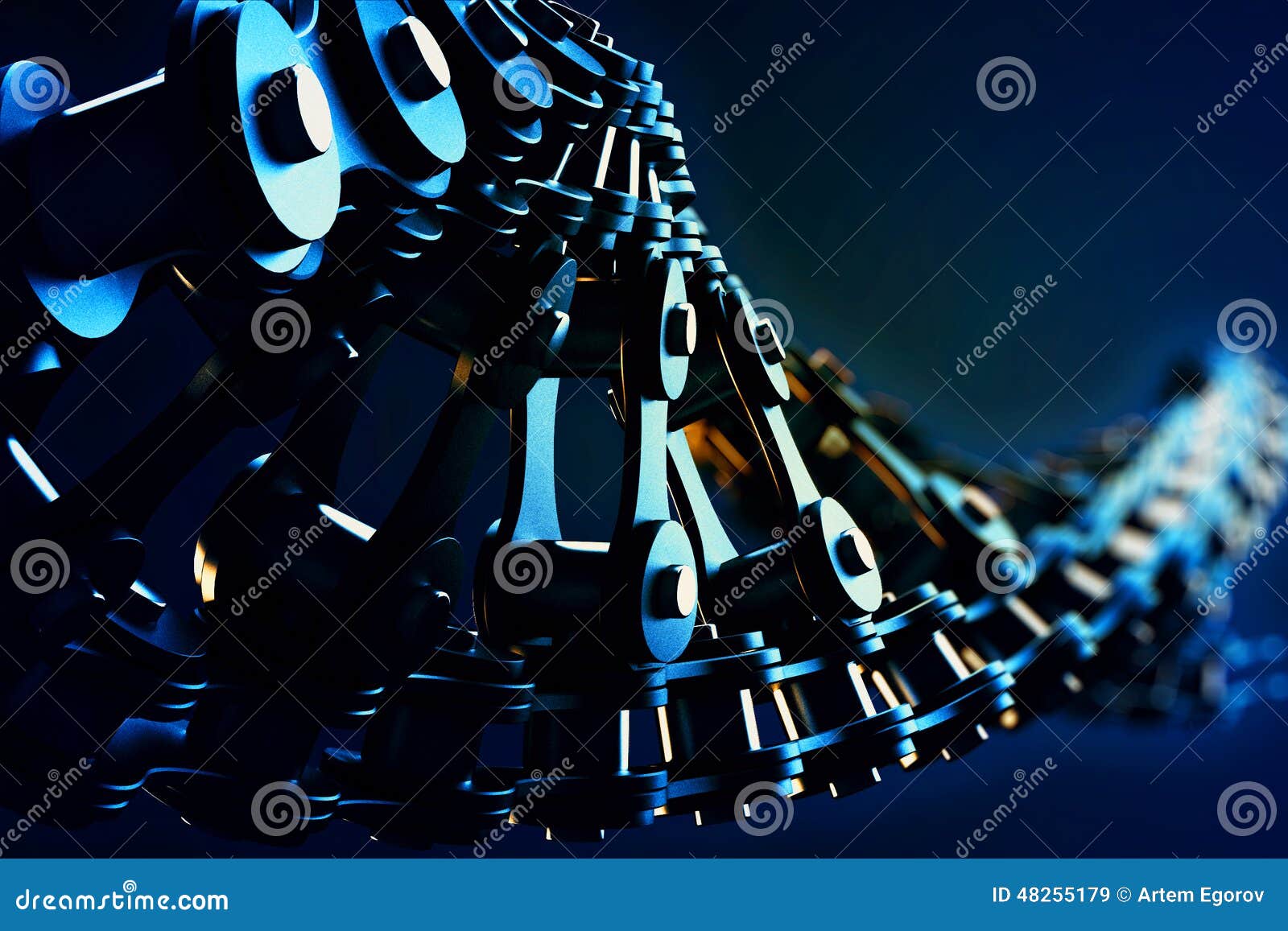 Bicycle Chain in a DNA Form Stock Illustration - Illustration of ...