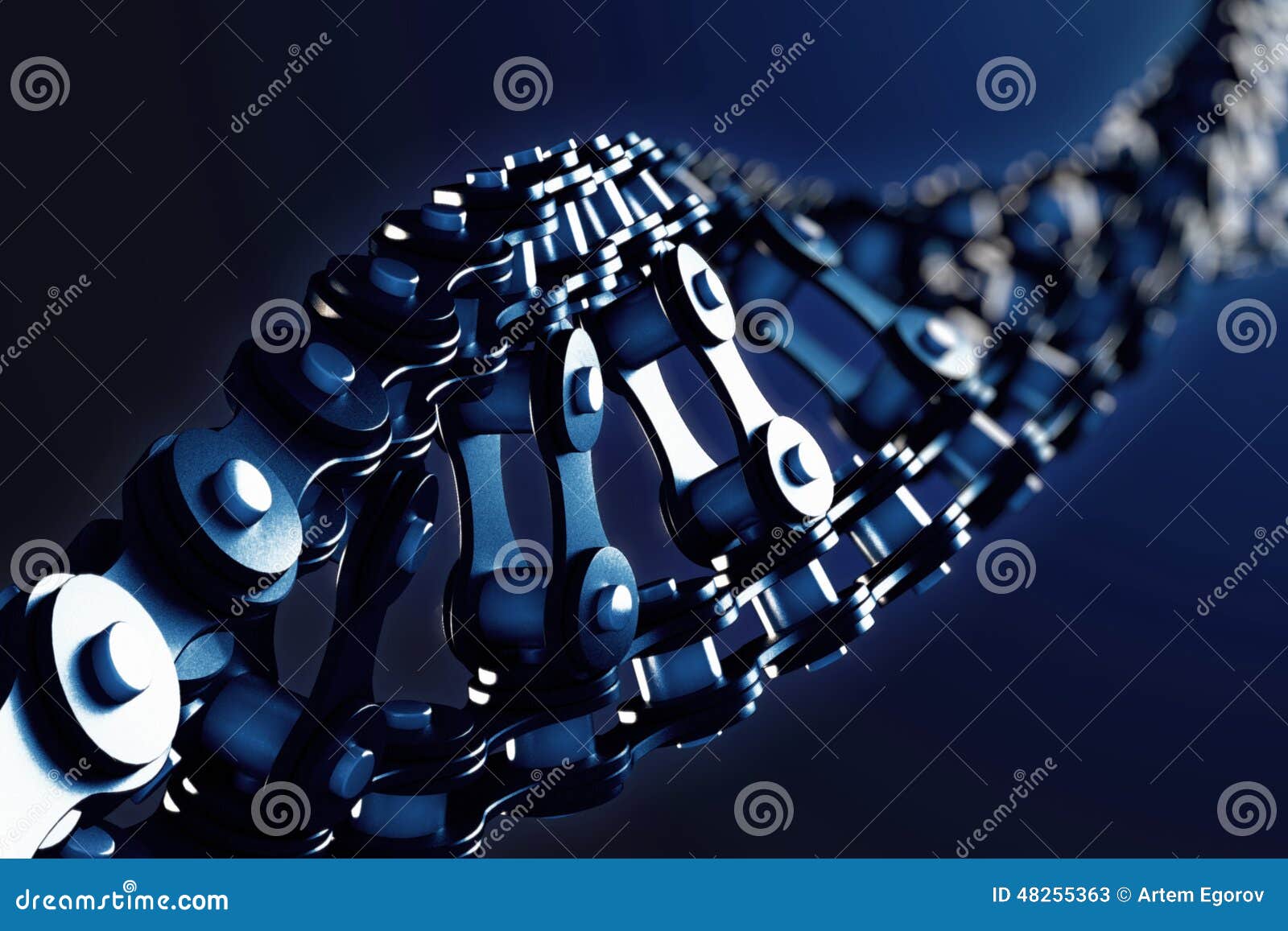 Bicycle Chain in a DNA Form Stock Illustration - Illustration of gear ...