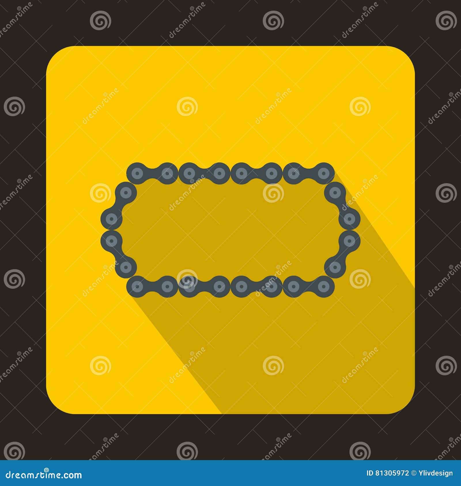 Bicycle Chain Icon, Flat Style Stock Vector - Illustration of alloy ...
