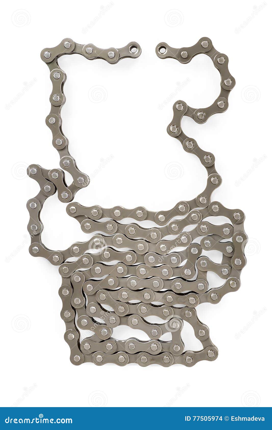 Bicycle Chain Isolated on White Stock Photo - Image of metallic ...