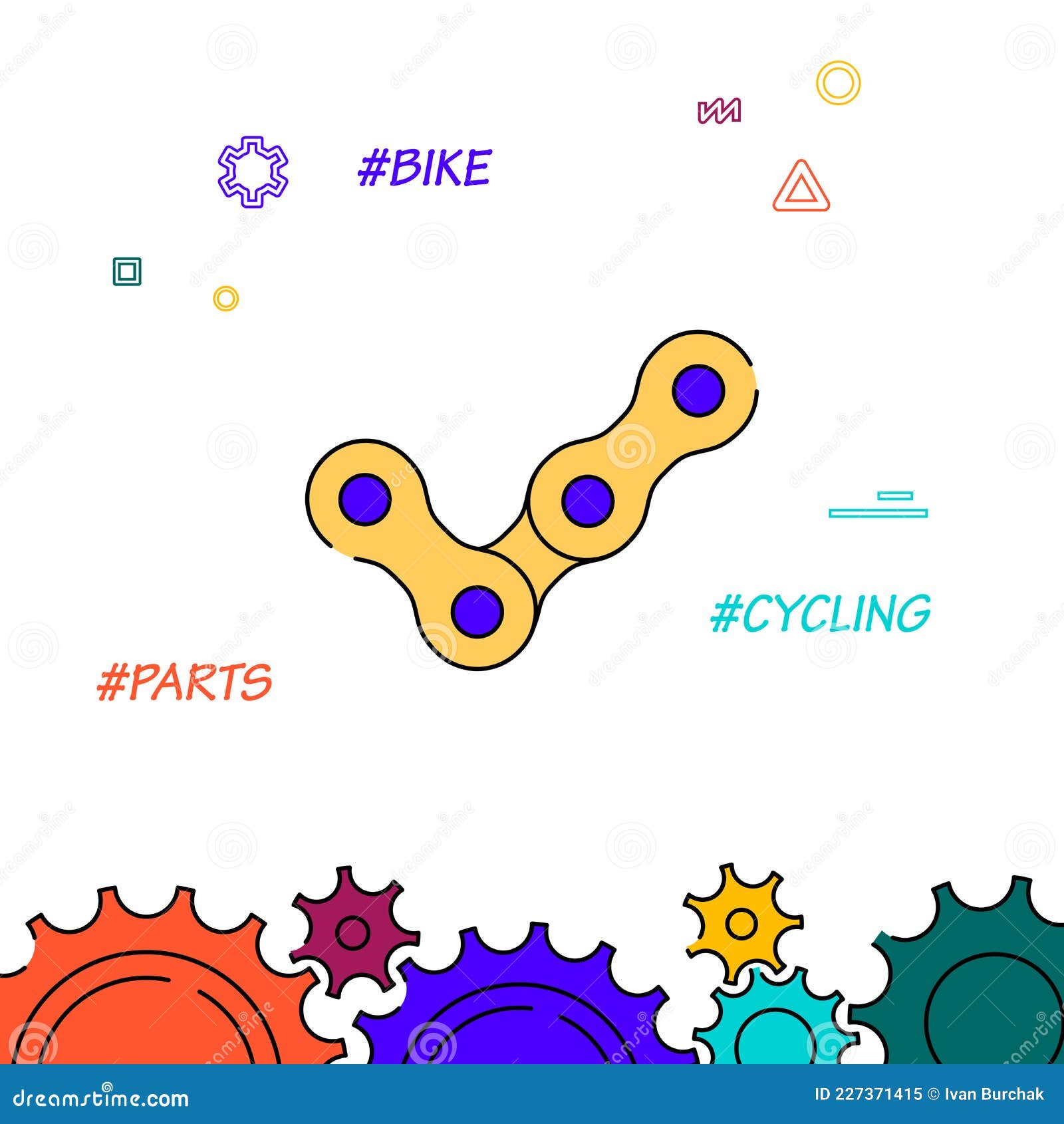 Bicycle Chain Link Check Mark Filled Line Icon, Simple Illustration ...