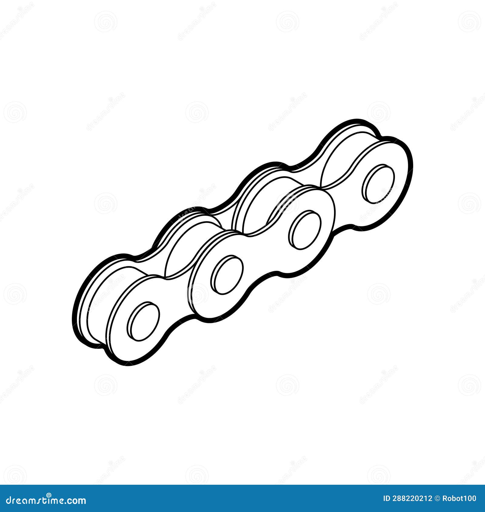 Bicycle Chain Part Isolated. Vector Illustration Stock Illustration ...