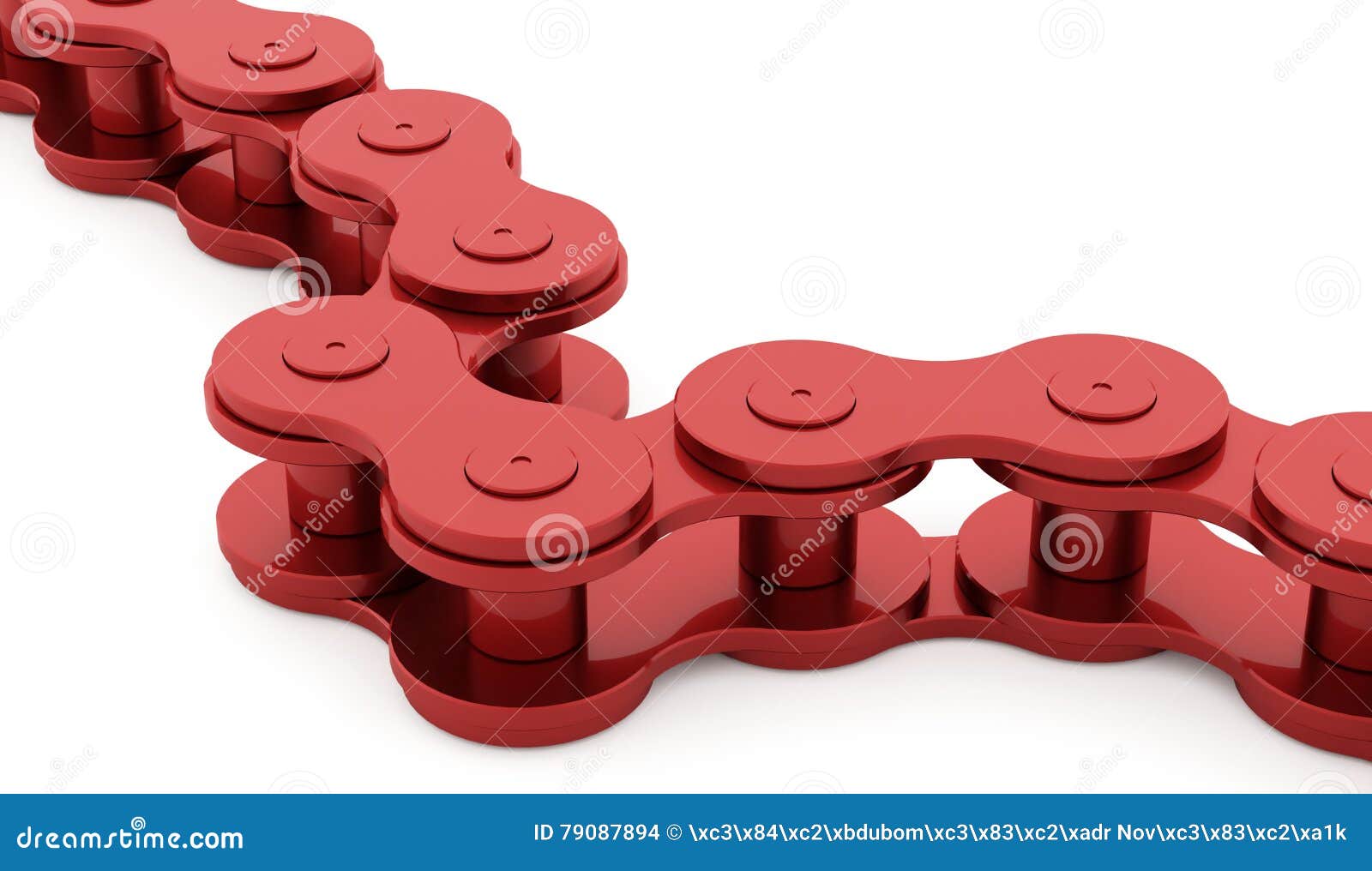 Bicycle Chain Rendered on White Background Stock Illustration ...