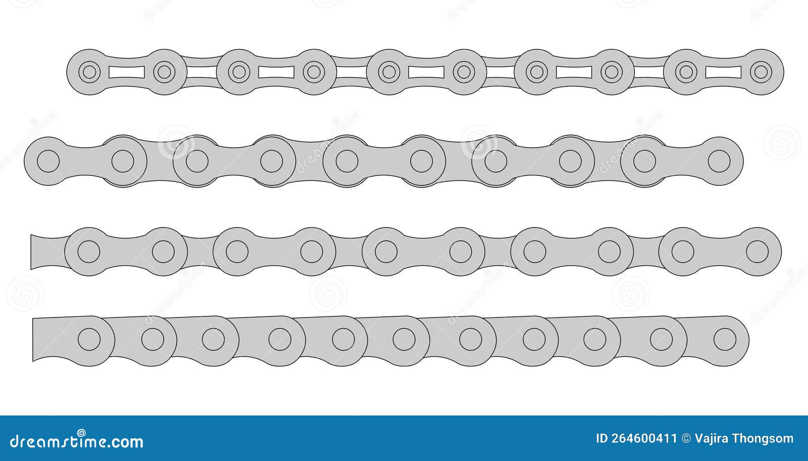 Bicycle Chain Types, Vector Illustration Stock Vector - Illustration of ...