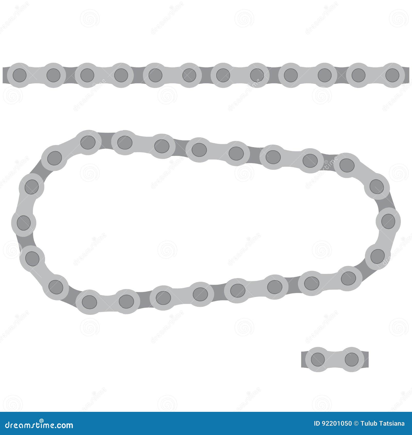 Bicycle Chain on White Background. Stock Vector - Illustration of ...