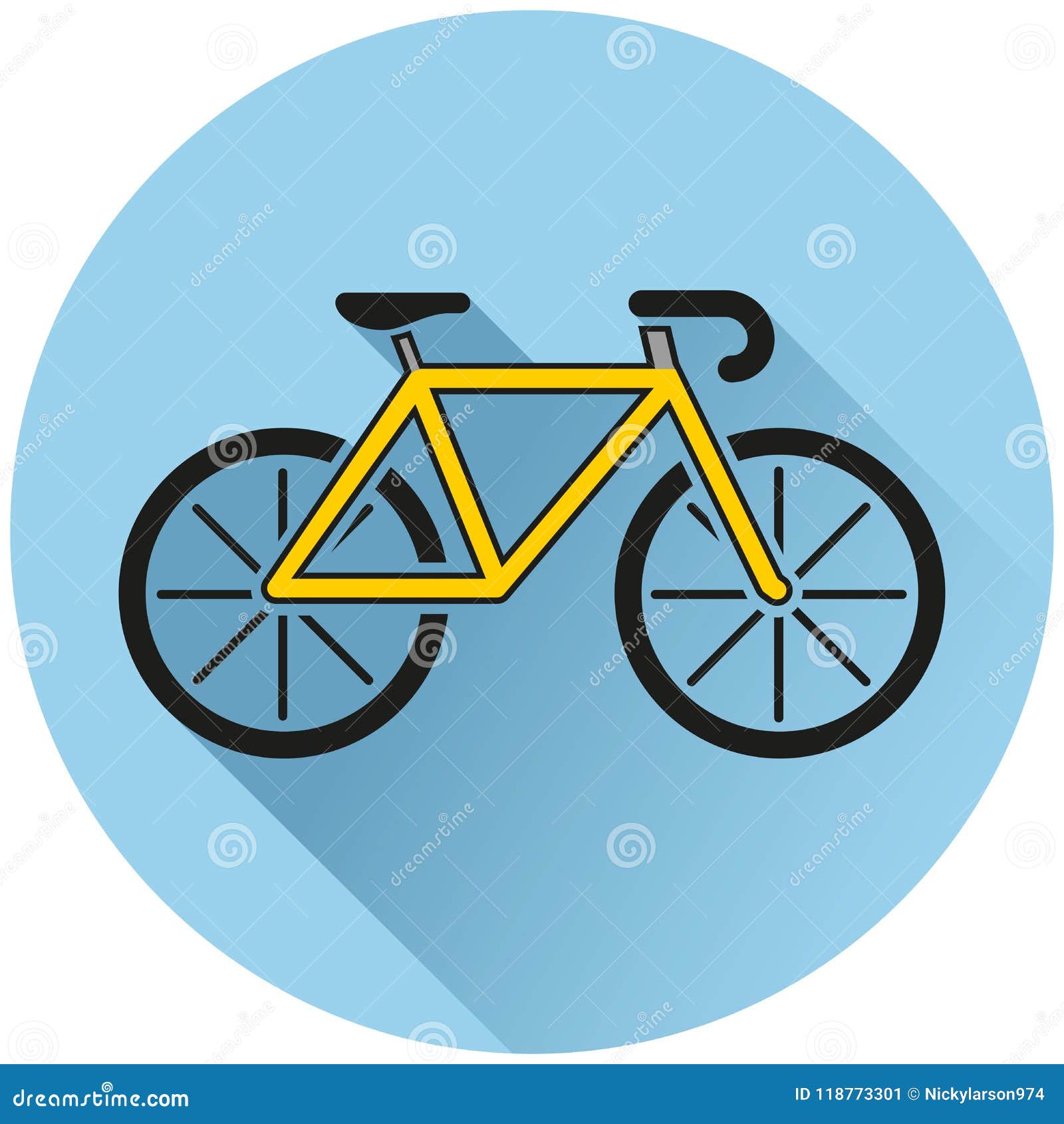 Bicycle Circle Blue Icon Concept Stock Vector - Illustration of bicycle ...