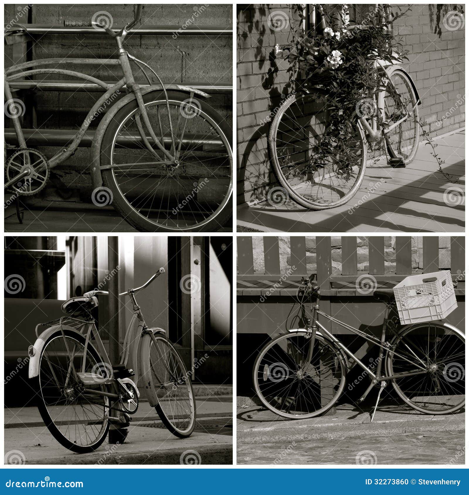 Bicycle collage stock photo. Image of leisure, antique - 32273860