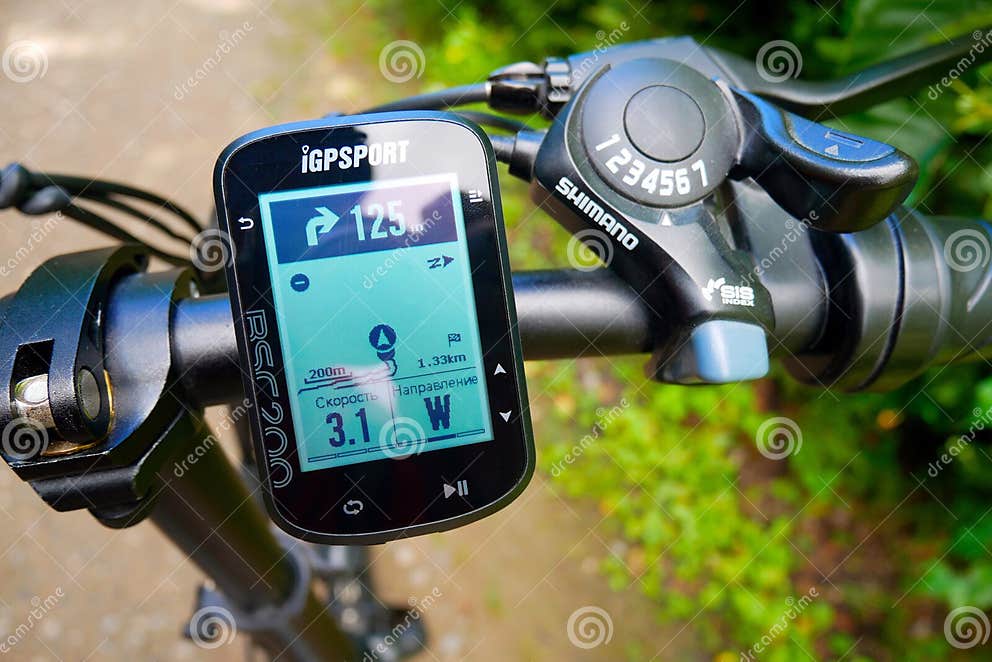 A Bicycle Computer for a Bicycle. Details and Close-up of a Bicycle ...