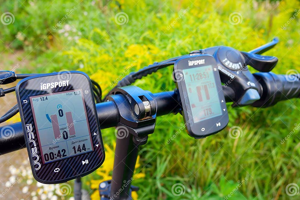 A Bicycle Computer for a Bicycle. Details and Close-up of a Bicycle ...