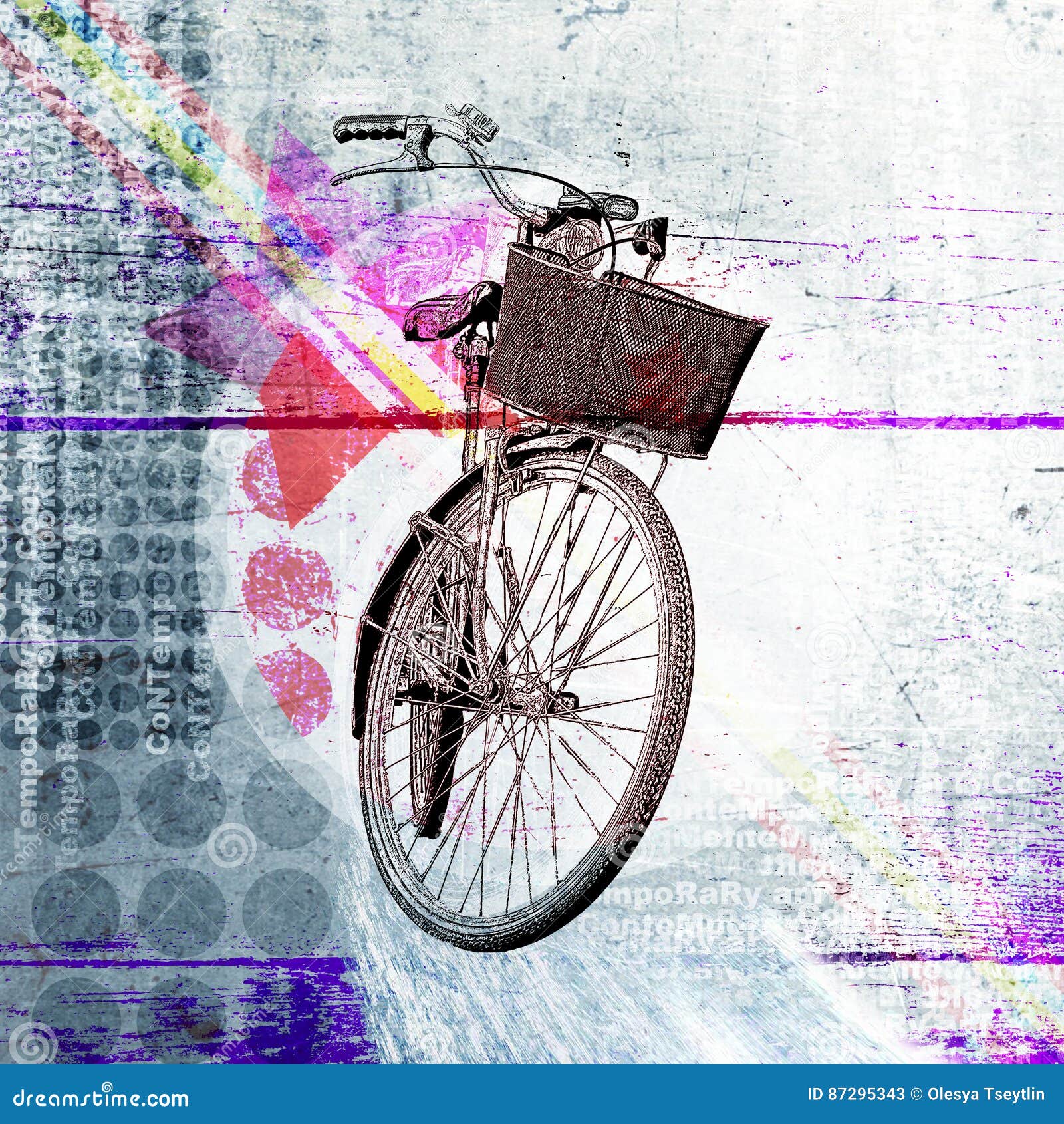 Bicycle. Contemporary Poster with Elements of Design. Stock ...