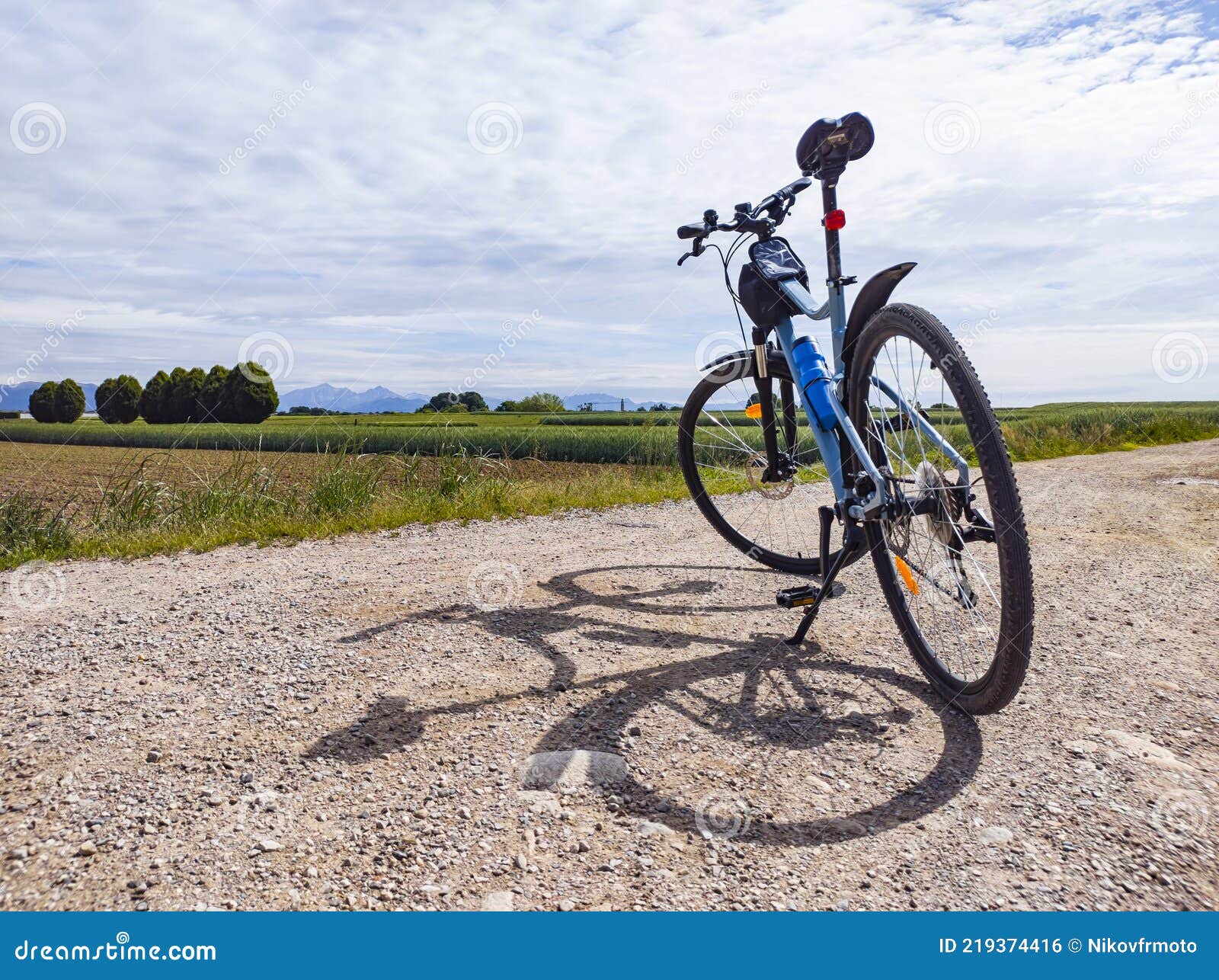 Bicycle on a Country Road at Sunset Stock Photo - Image of lifestyle ...