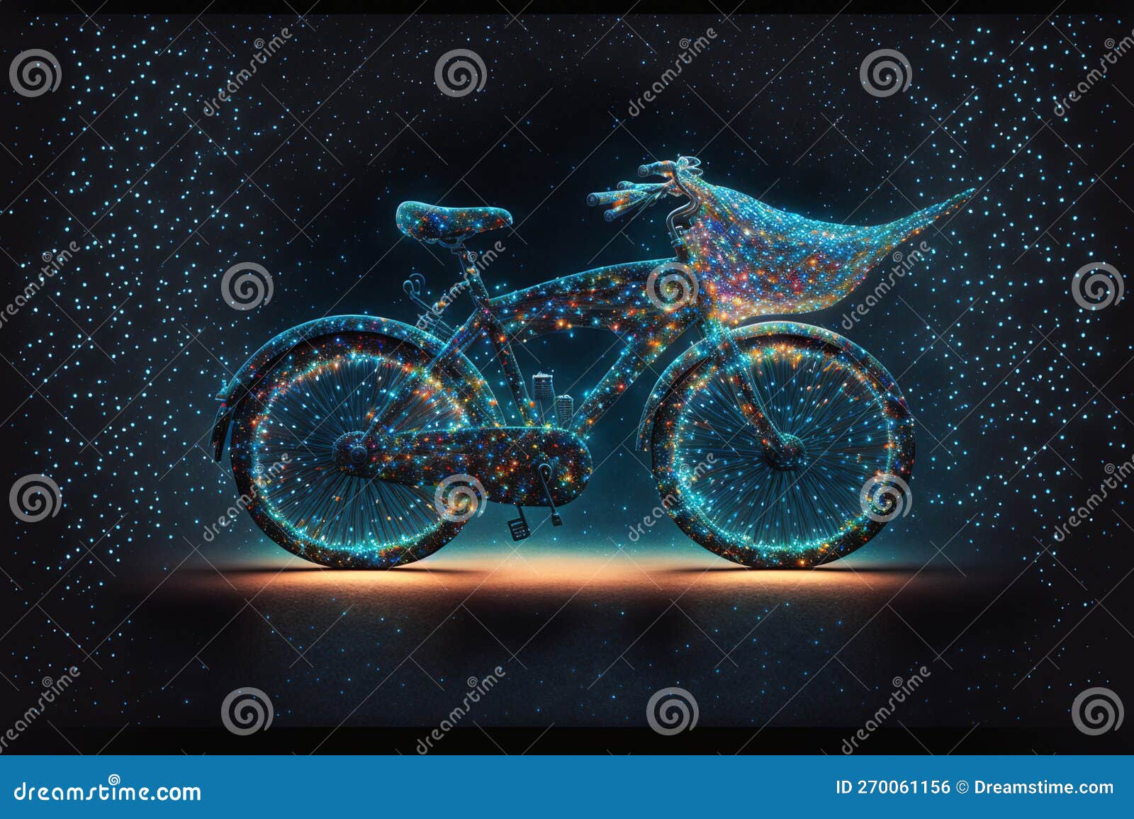 Bicycle Creative Image Made with Starry Night To Form the Bicycle Shape ...