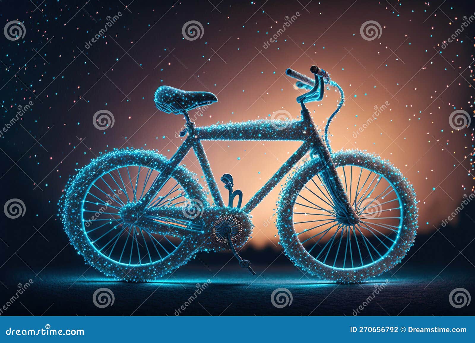 Bicycle Creative Image Made with Starry Night To Form the Bicycle Shape ...