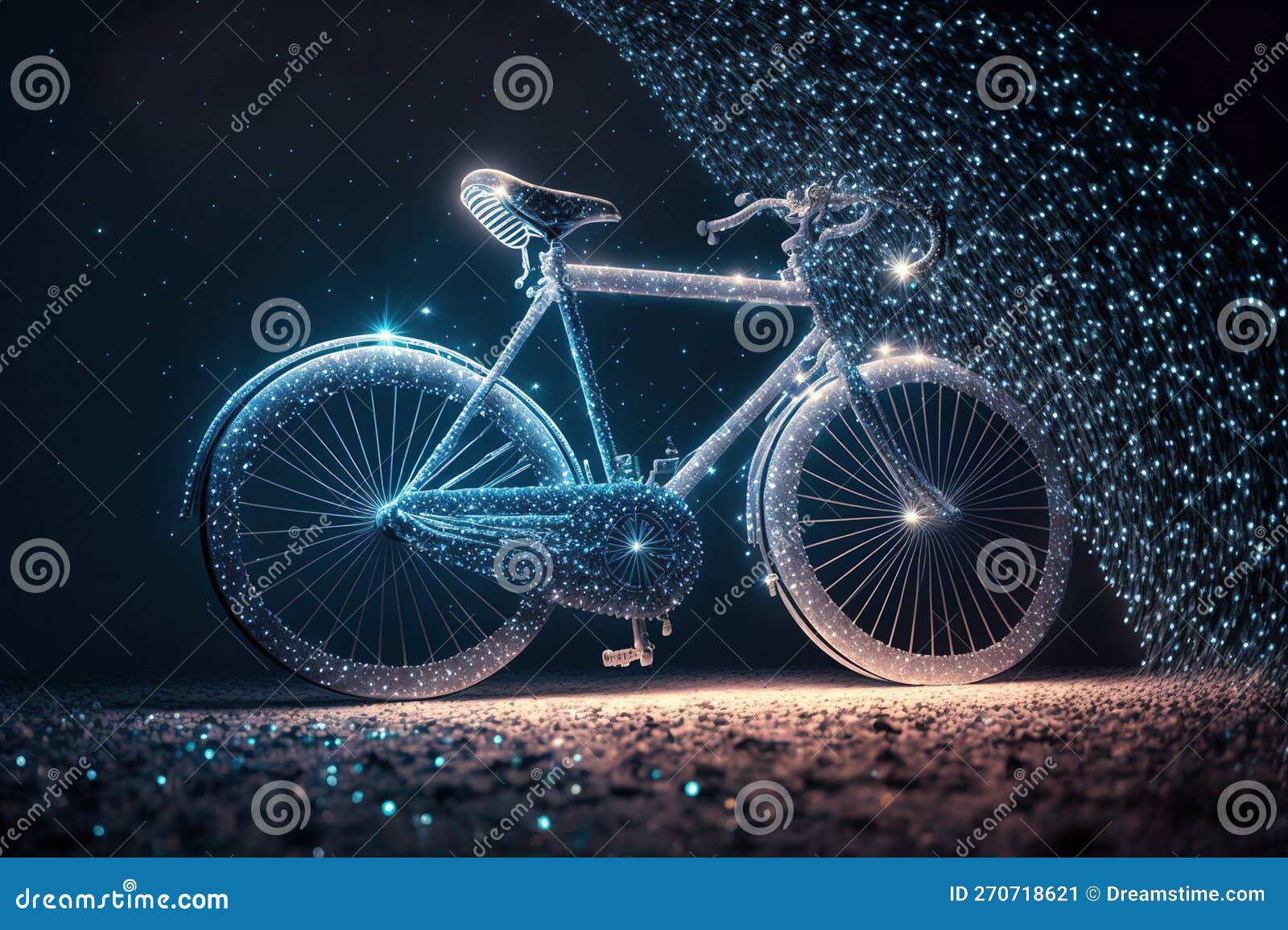 Bicycle Creative Image Made with Starry Night To Form the Bicycle Shape ...