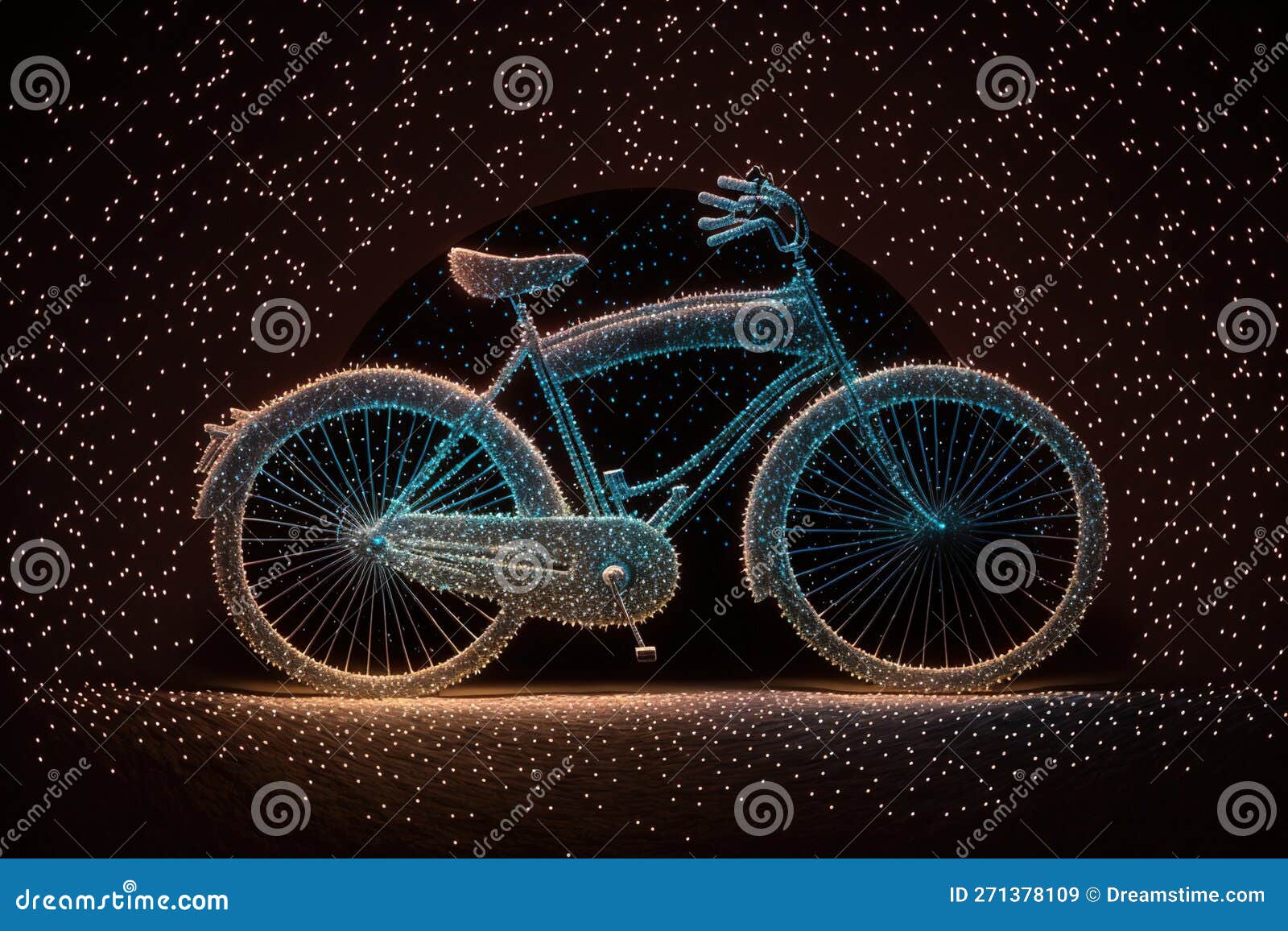 Bicycle Creative Image Made with Starry Night To Form the Bicycle Shape ...