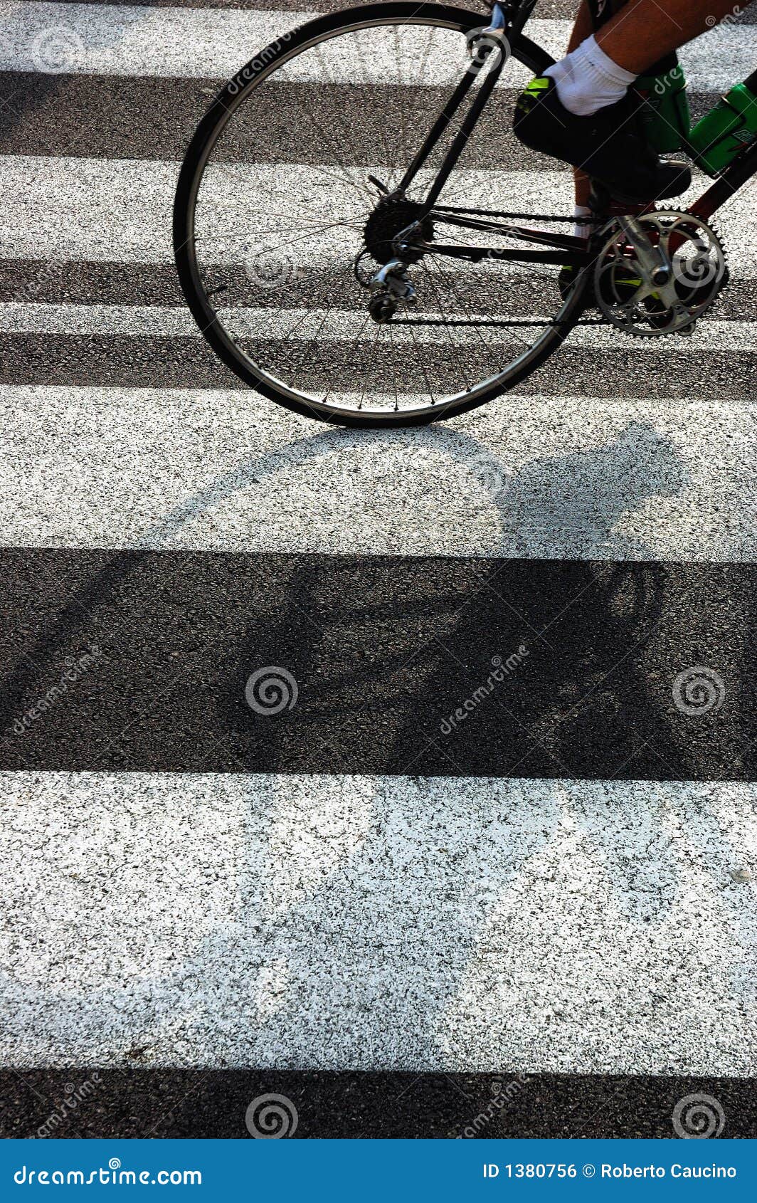 Bicycle on a cross walk stock photo. Image of cycle, cyclo - 1380756