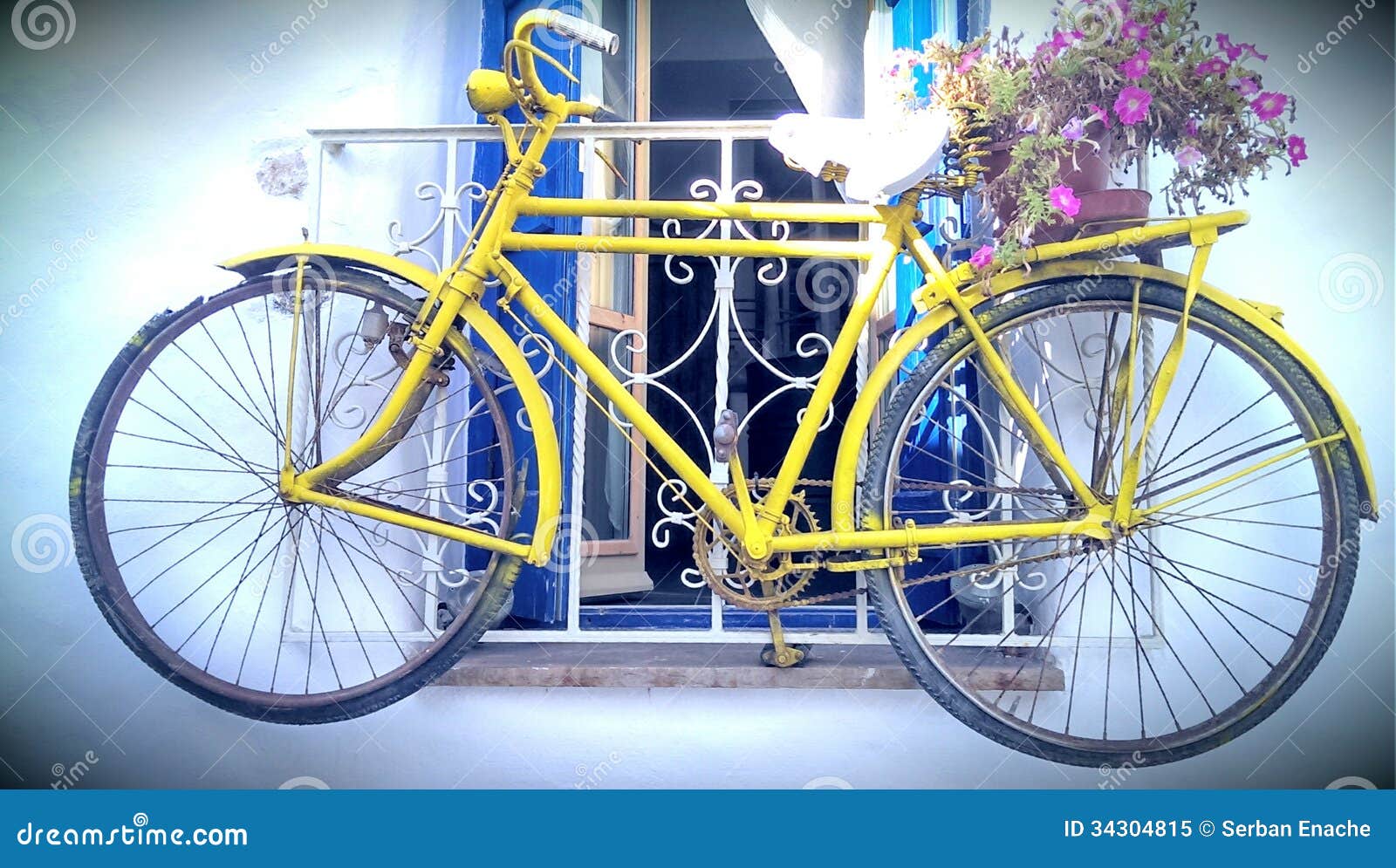 Bicycle window decoration stock image. Image of decorated - 34304815