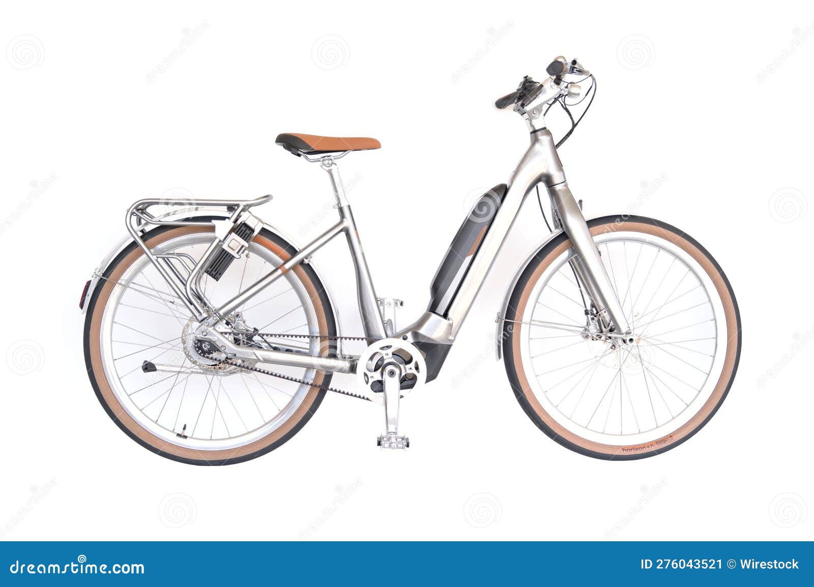 Bicycle, Depicting Its Handlebars, Frame and Wheels on a White ...