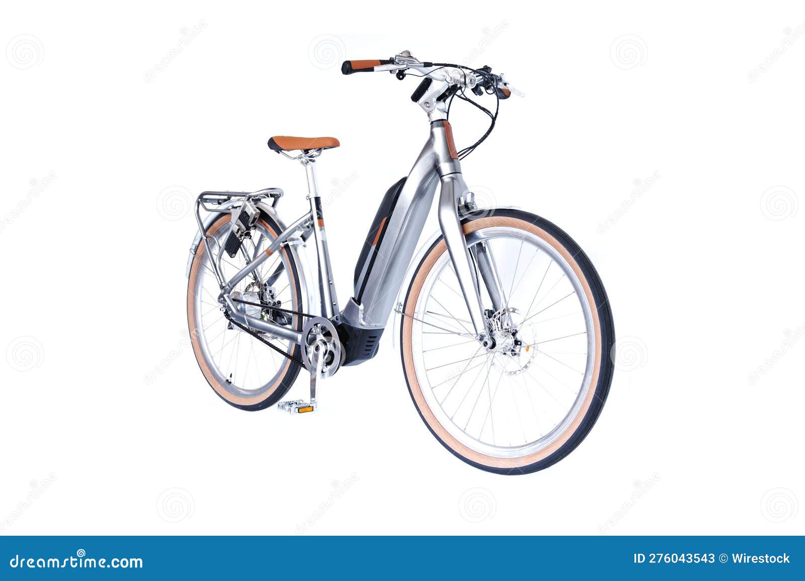 Bicycle, Depicting Its Handlebars, Frame and Wheels on a White ...
