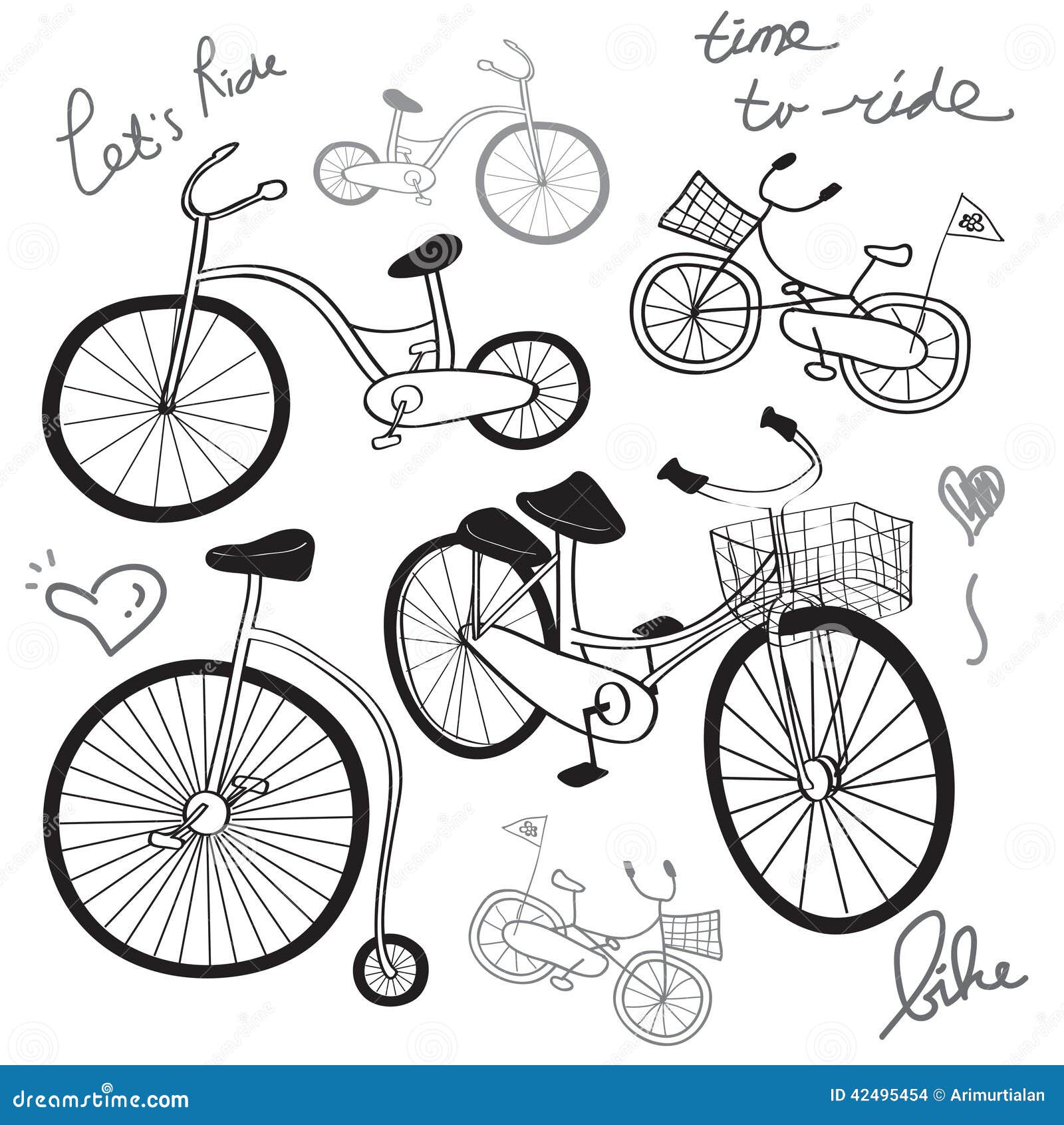 Bicycle Drawing stock illustration. Illustration of decoration - 42495454