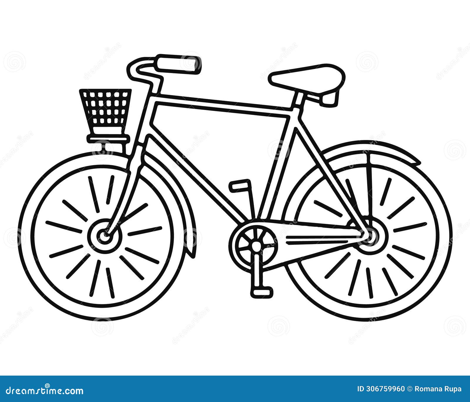 Bicycle Drawing Vector on White Background Vector Illustration Stock ...
