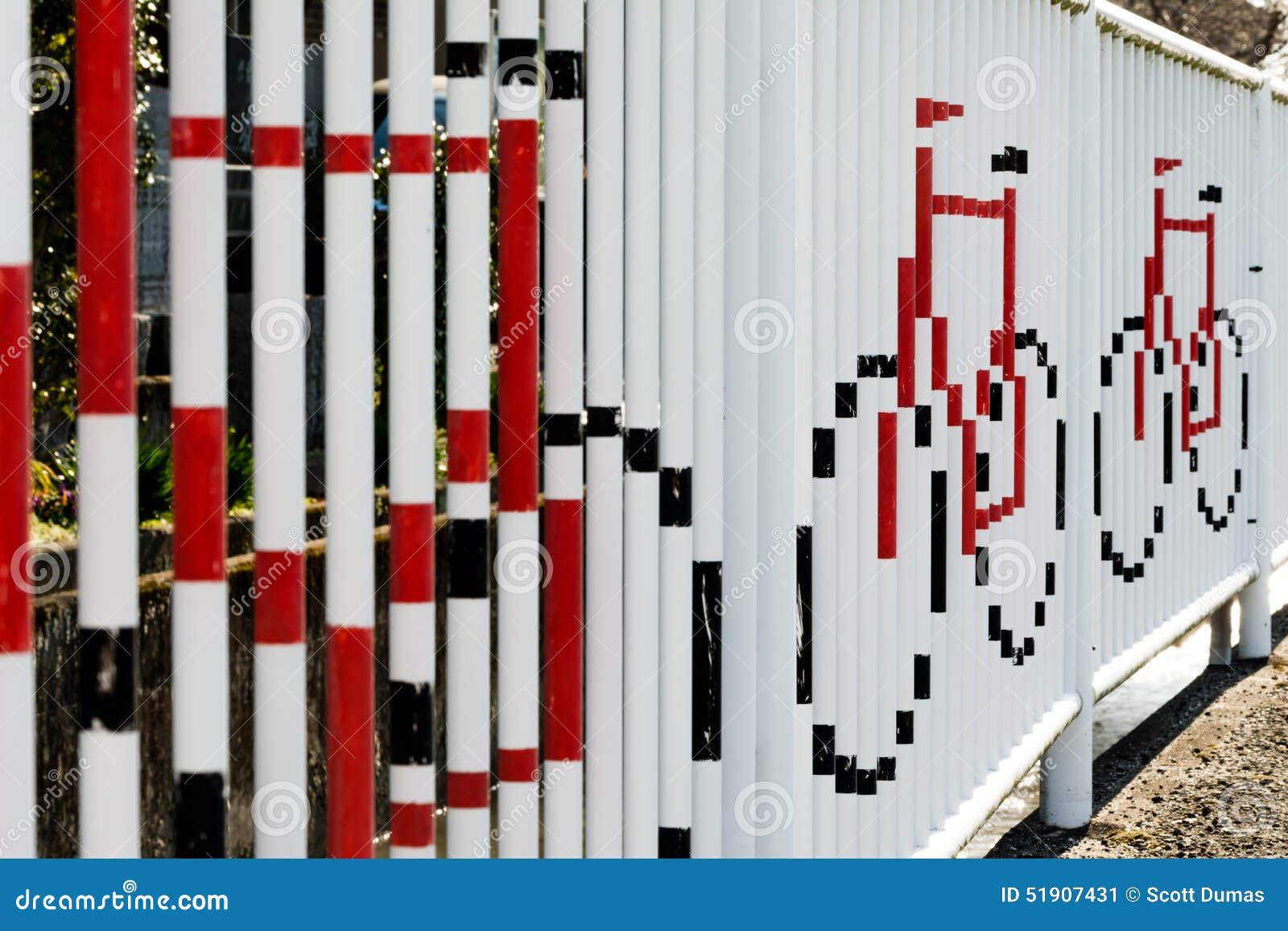 Bicycle Fence stock image. Image of paint, fence, white - 51907431