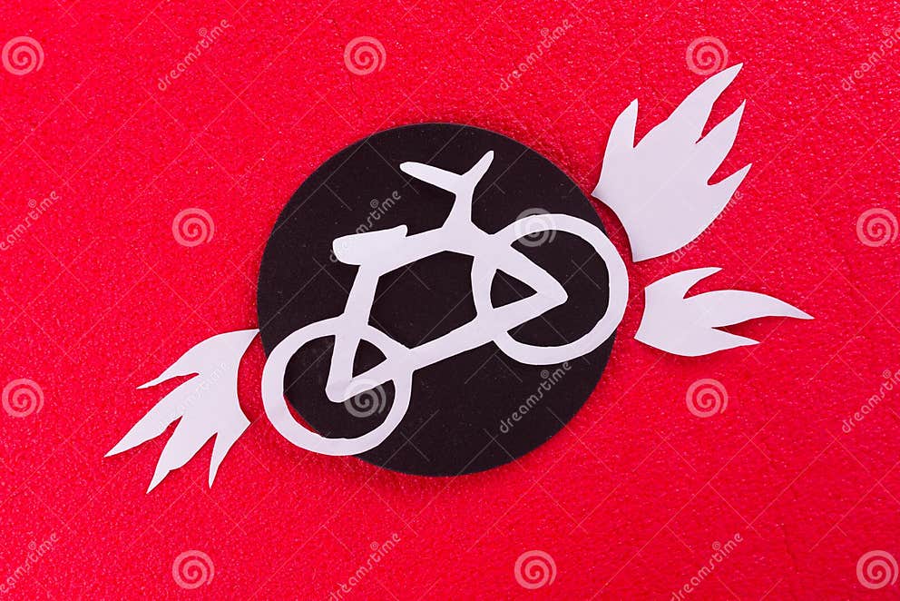 Bicycle with fire stock image. Image of steering, poster - 144081355