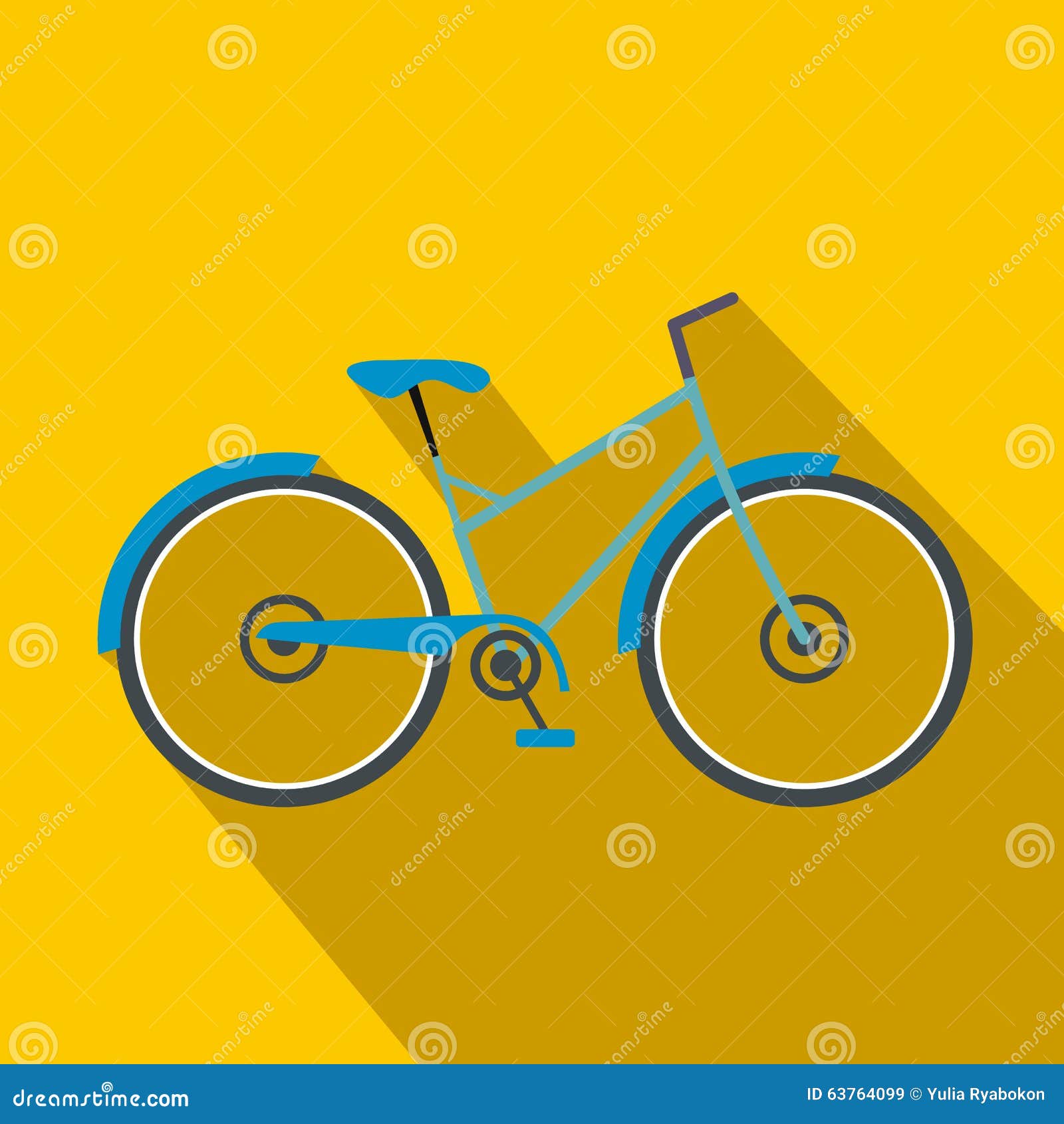 Bicycle flat icon stock vector. Illustration of ride - 63764099